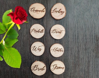 Personalized Rustic Laser Engraved Wood Logo Place Cards Wood - Etsy