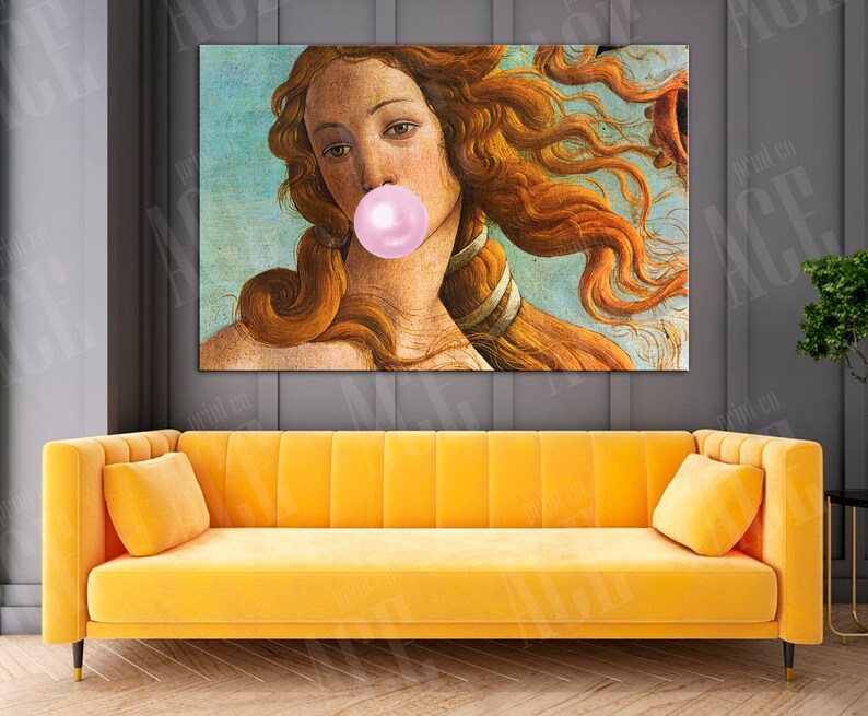 Venere Canvas, Modern Art Print, Venere Bubble Gum - Etsy