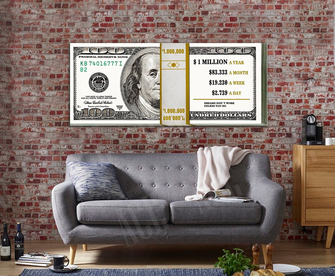 Money Motivation Canvas Print: Office Decor, Dollars Art - Etsy