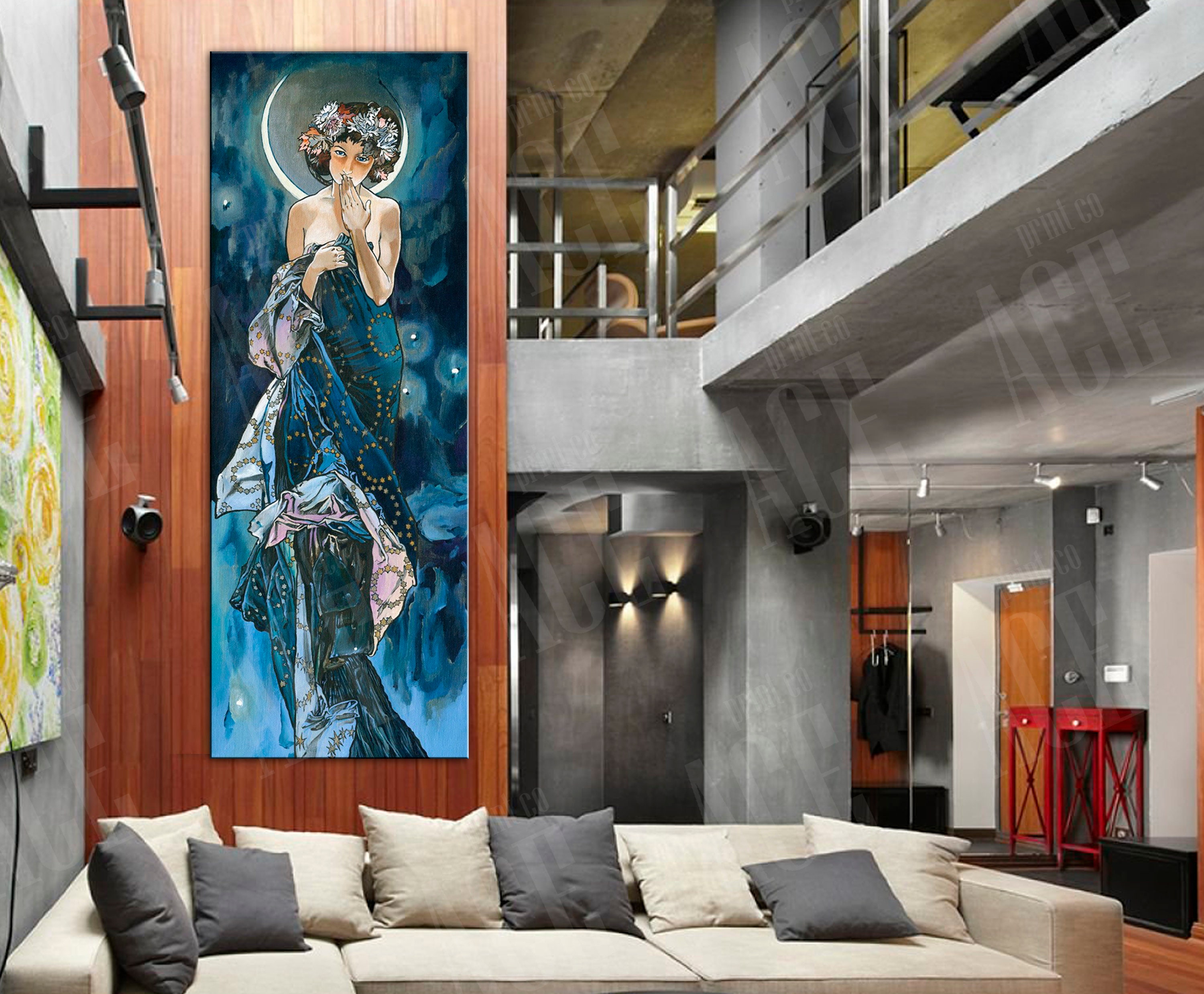 The Moon by Mucha Canvas Print Alphonse Mucha Reproduction - Etsy