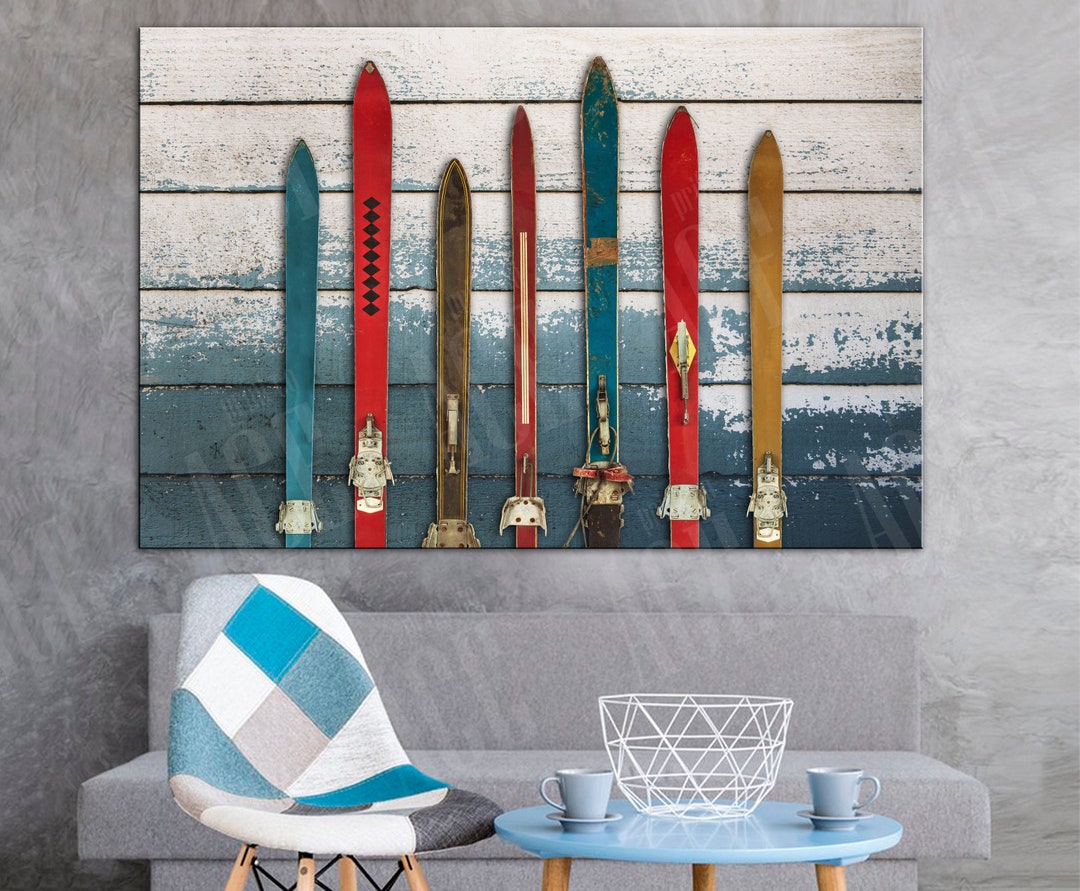 Winter Skis Canvas Print, Skis Print, Motivation Sport Art - Etsy
