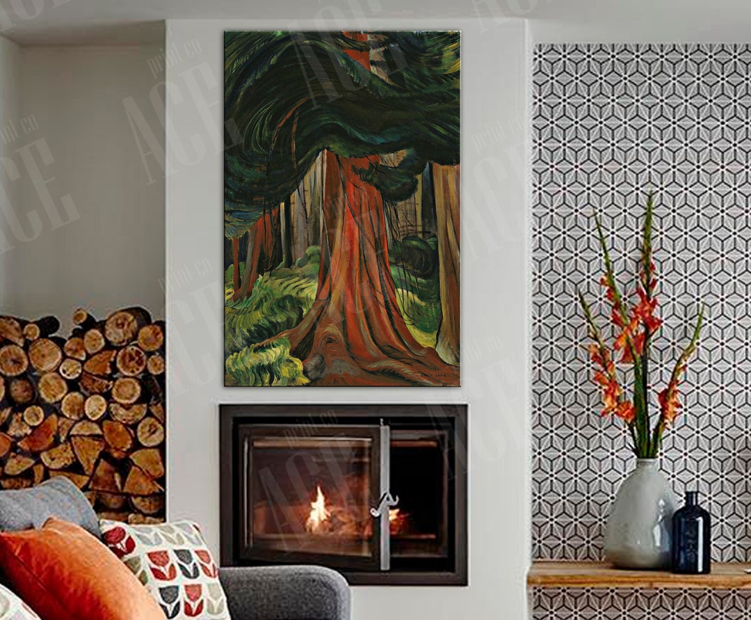 Emily Carr Print Canvas, Red Cedar Reproduction Print, Canada Landscape ...