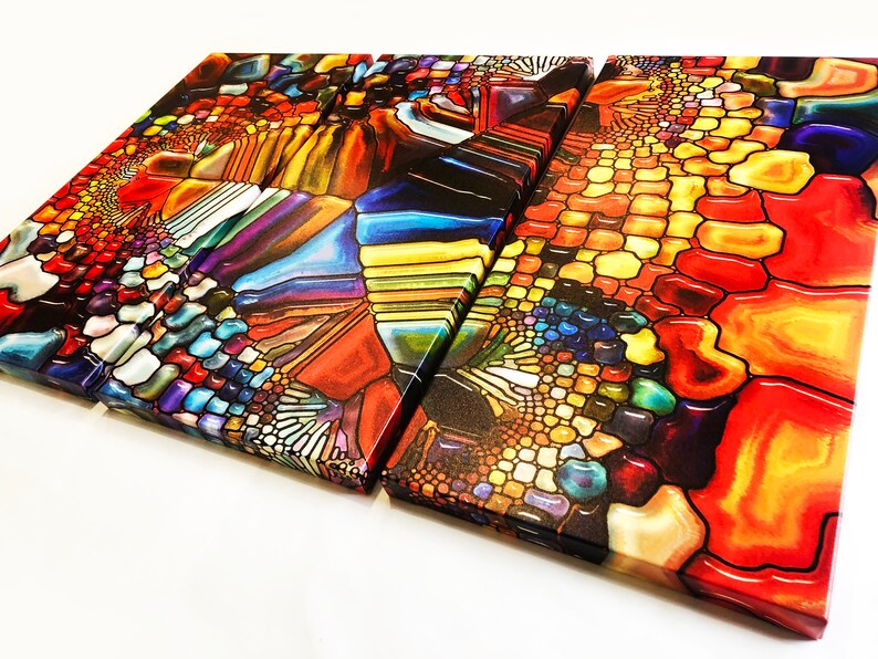 Stained Glass Canvas Glass Wall Art Modern Wall Decor - Etsy