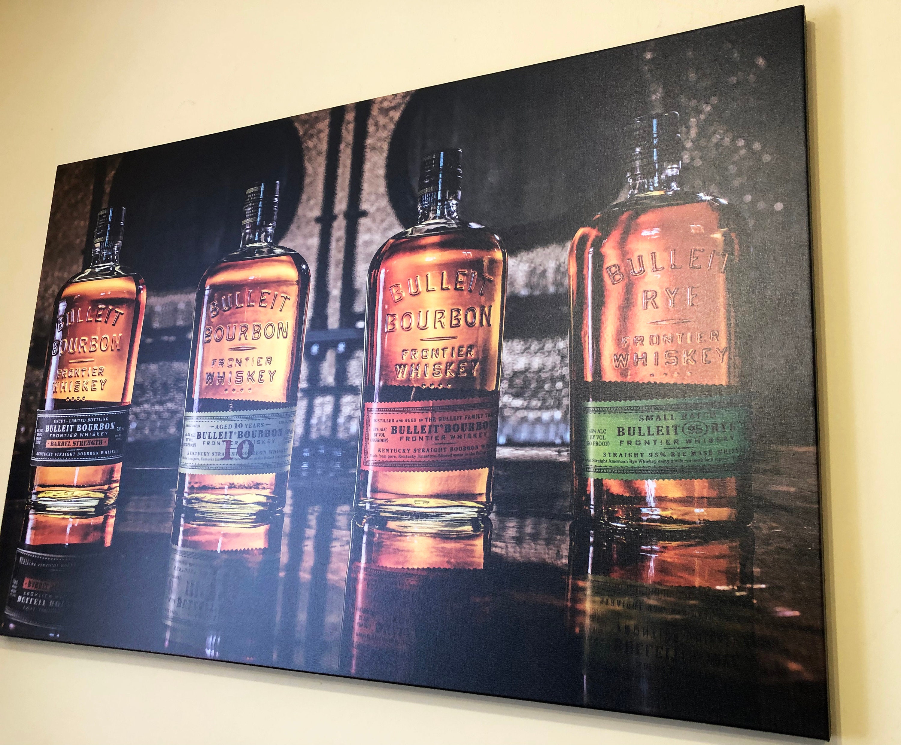 Whiskey Canvas Wall Decor Kitchen Strong Drink Bar Decor | Etsy