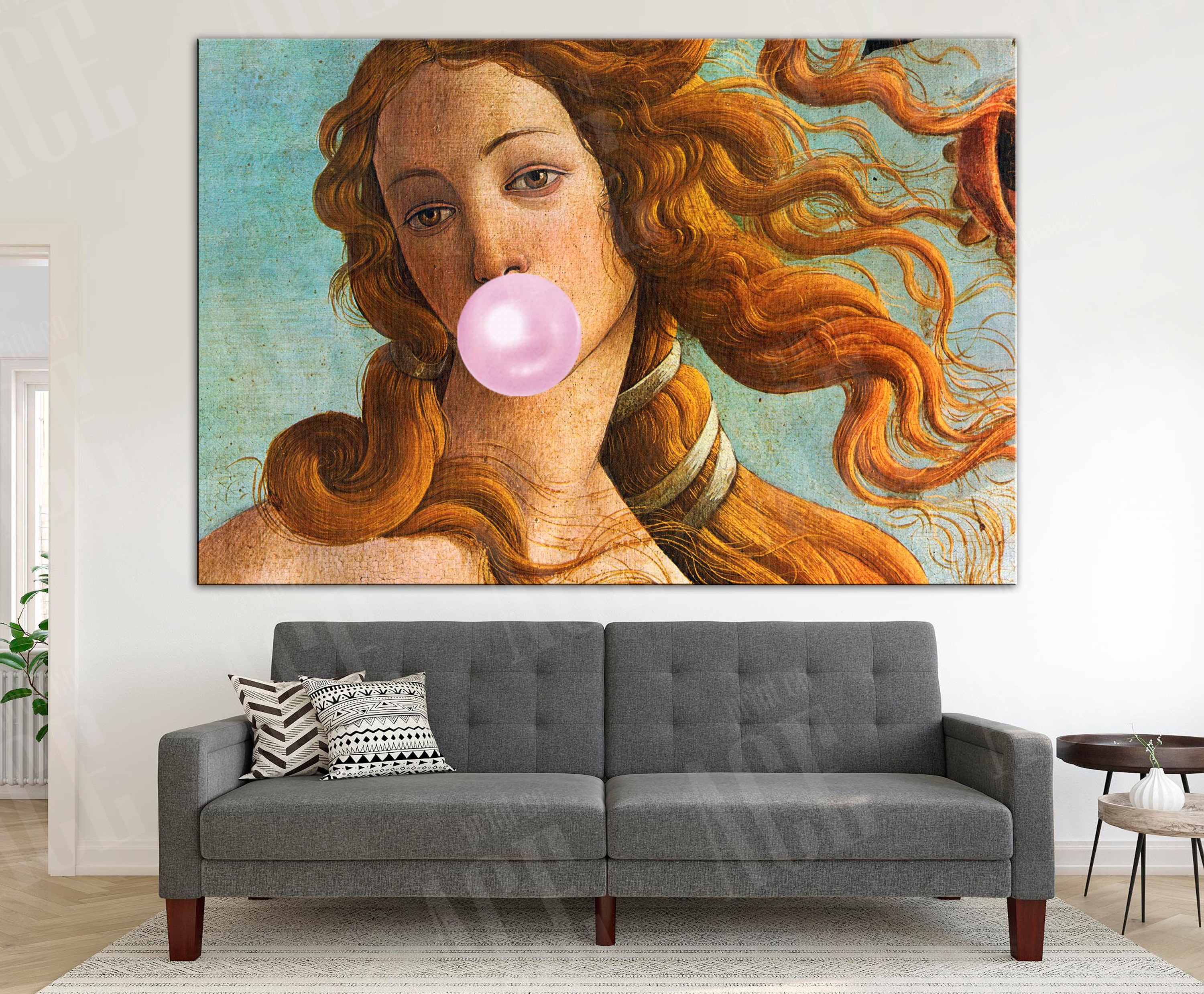 Venere Canvas, Modern Art Print, Venere Bubble Gum - Etsy