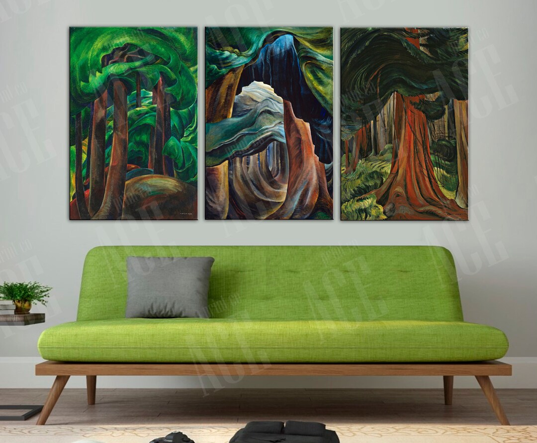 Emily Carr Print Canvas, Red Cedar Reproduction Print, Forest Columbia ...