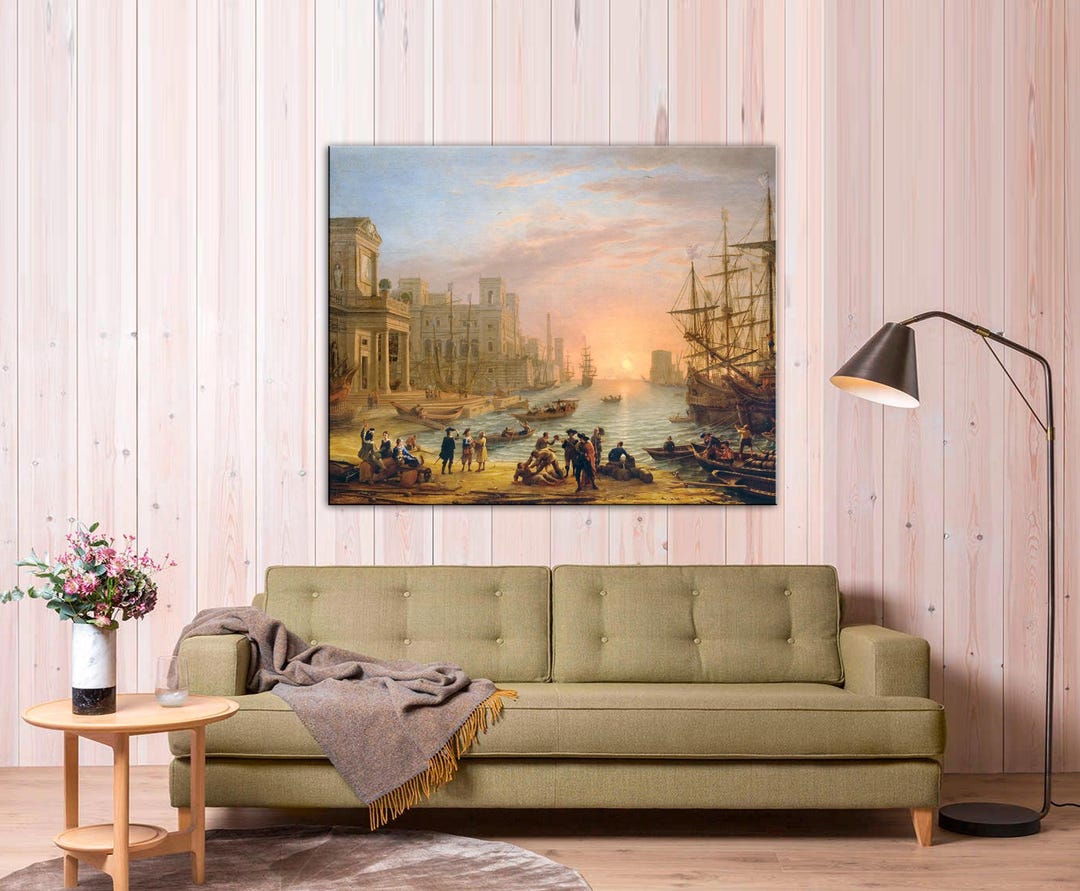 Claude Lorrain Seaport at Sunset Reproduction Print, Seaport Wall Art ...