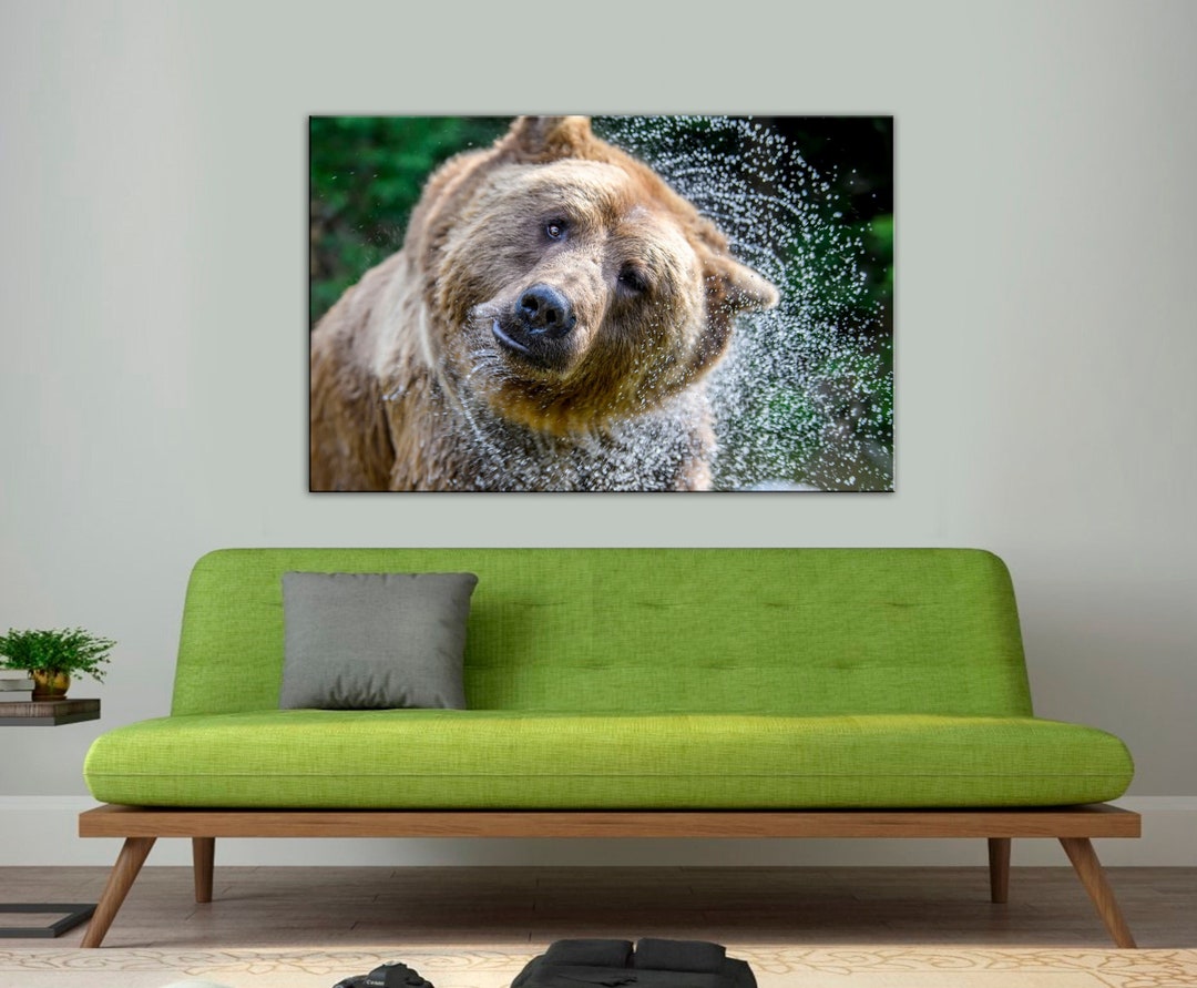 Big Bear Print, Brown Bear Canvas, Bear Forest Wall Art - Etsy