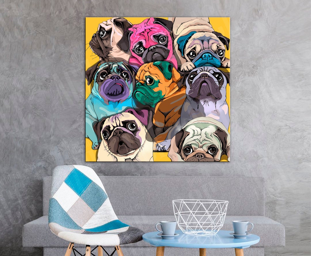 Mops Leinwand, Mops Pop Art Druck, Mops Deko - Etsy.de