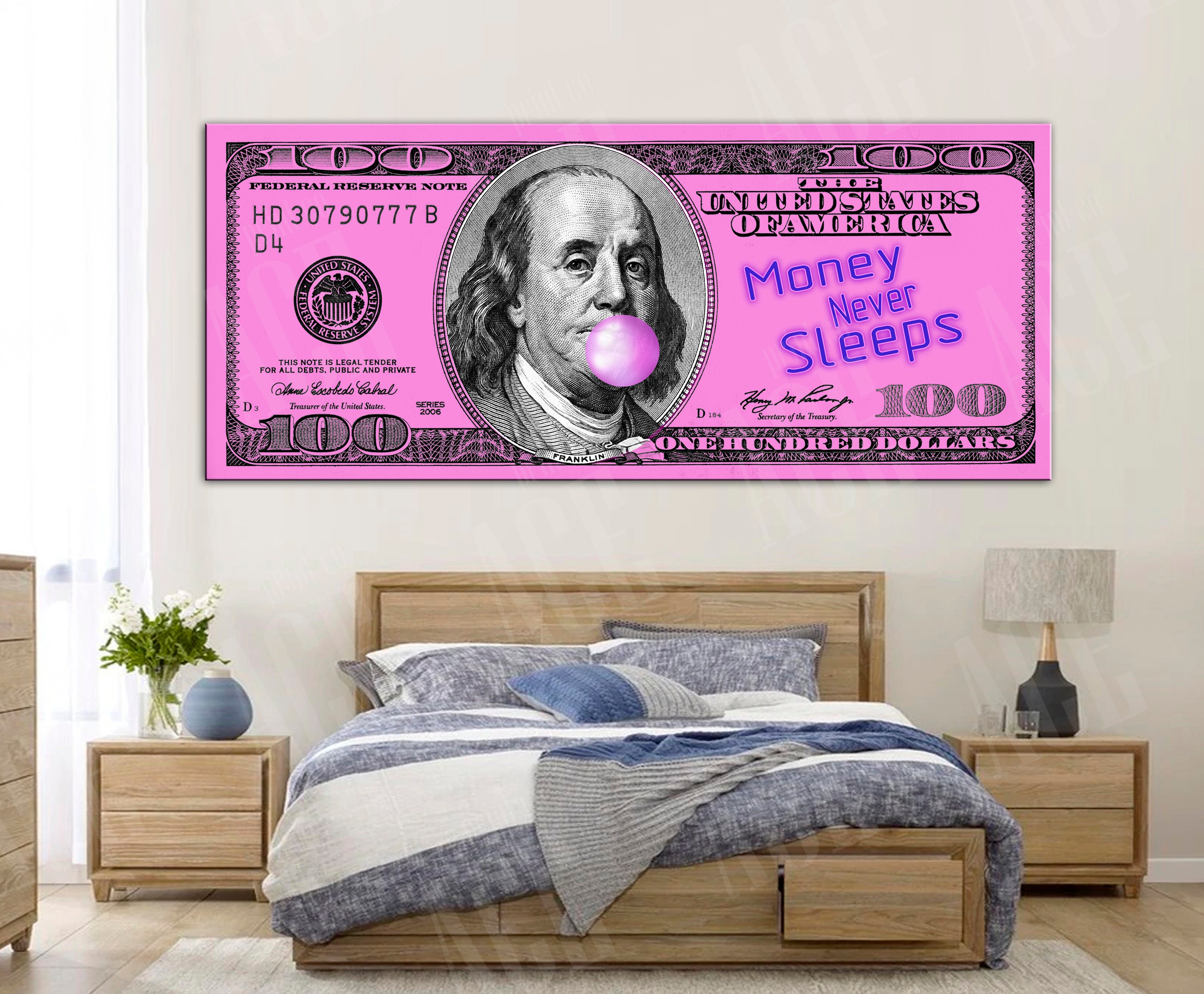 Motivational Money Art Print Dollars Canvas - Etsy