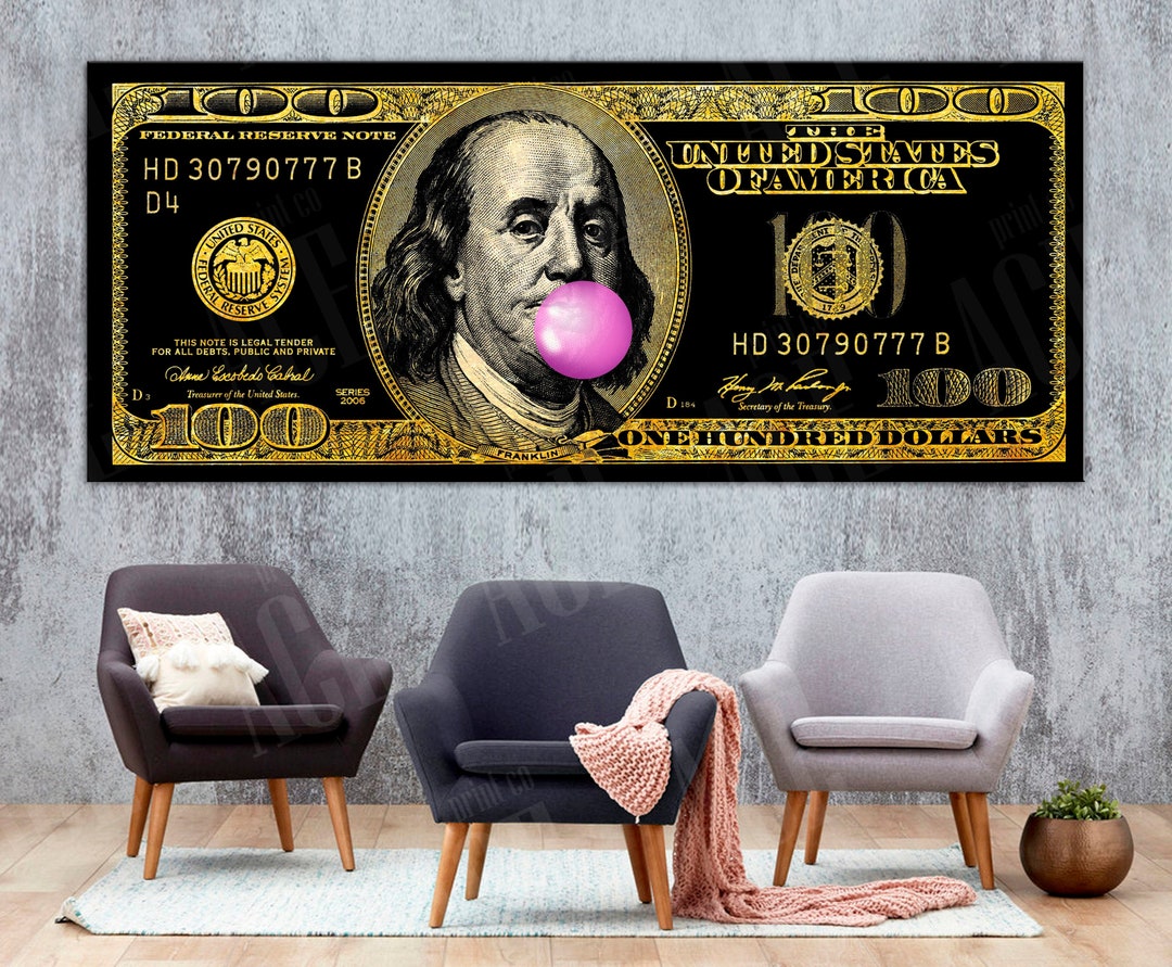 Motivational Money Art Print, Dollars Canvas - Etsy
