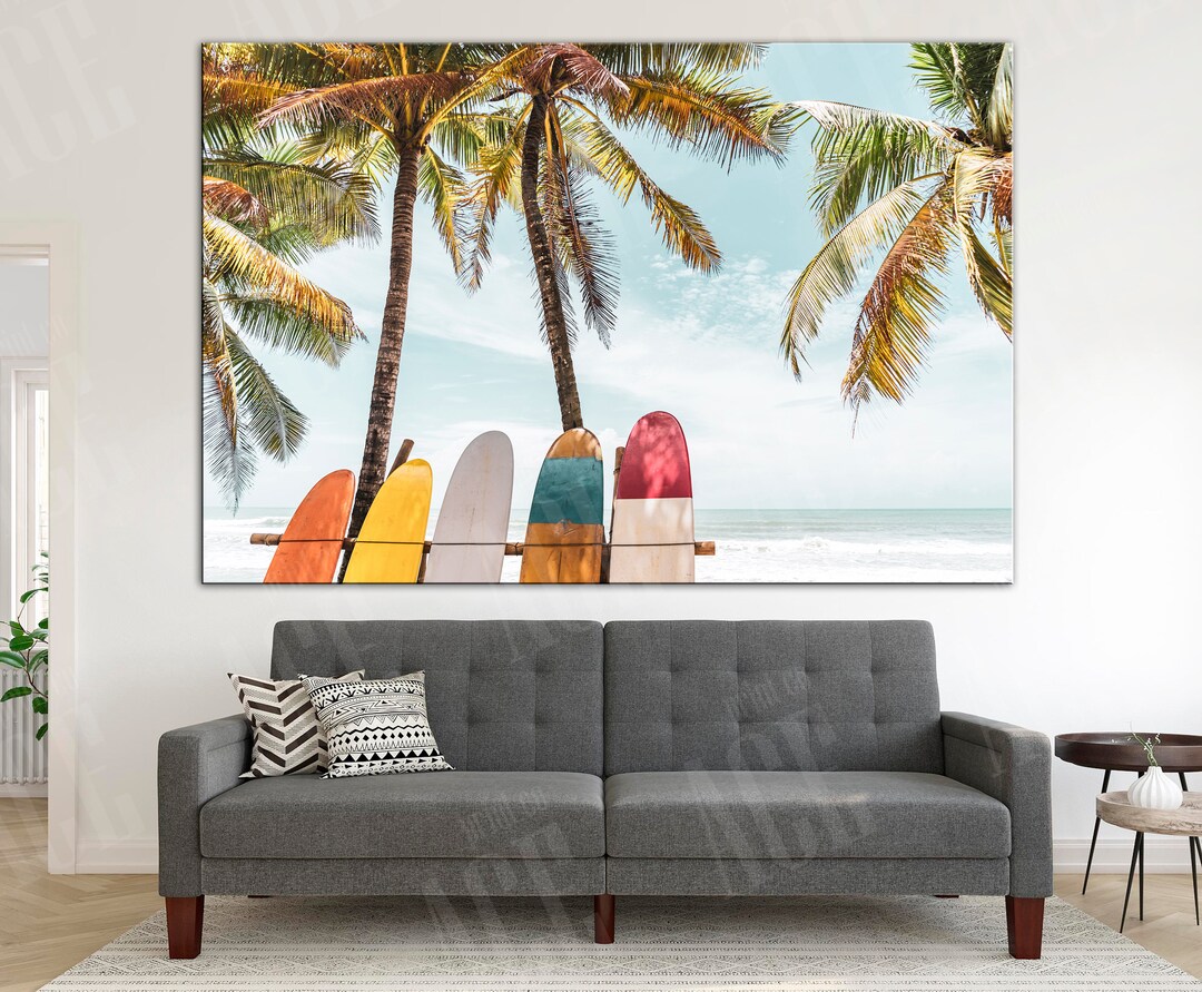 Surfboard Canvas Print, Summer Vacation Art, Surfing Print - Etsy