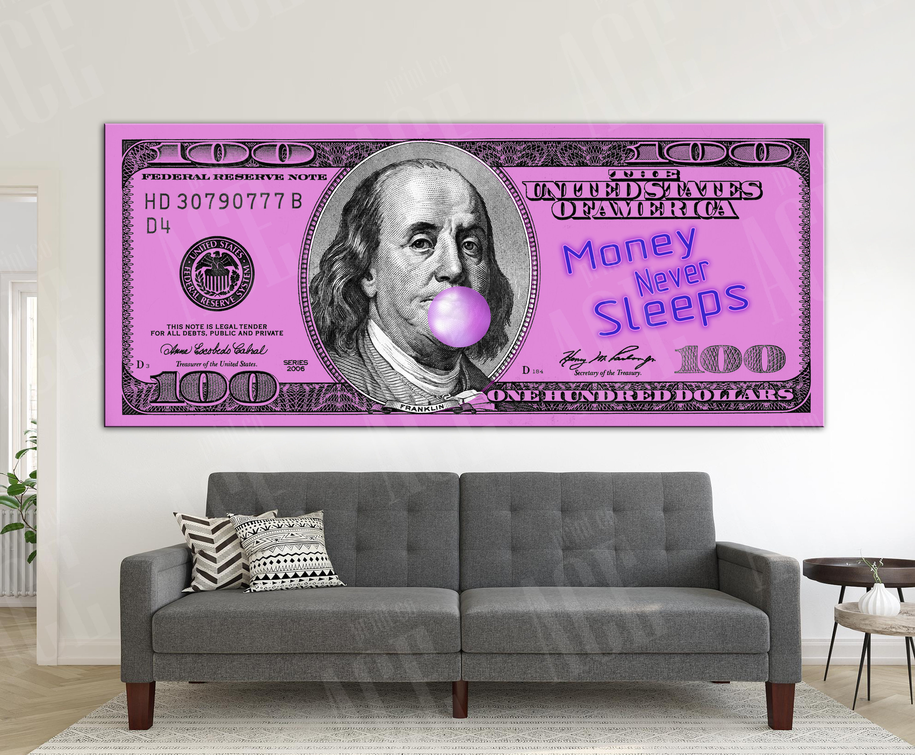 Motivational Money Art Print Dollars Canvas - Etsy