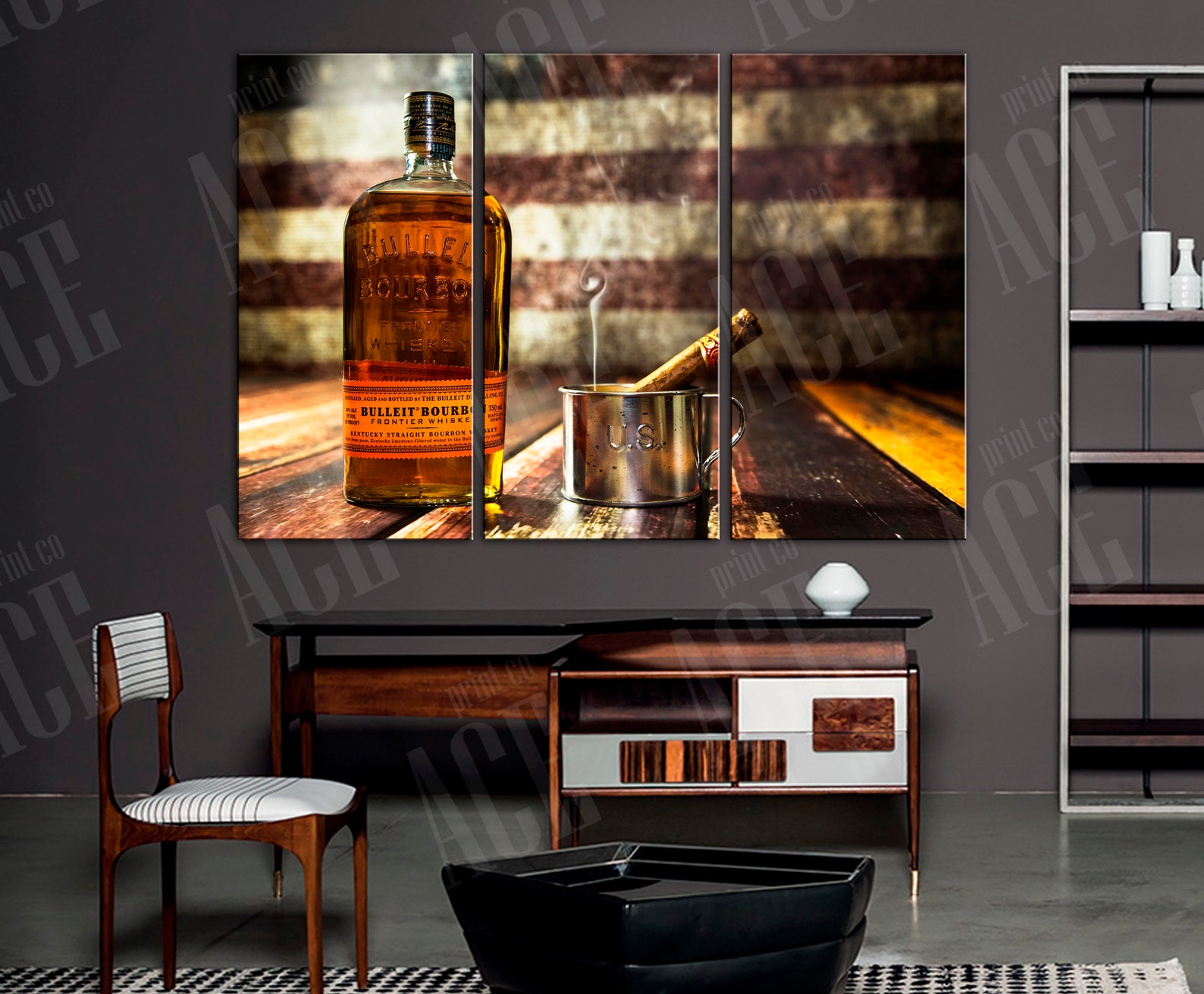 Whiskey Canvas, Wall Decor Kitchen, Strong Drink Bar Decor - Etsy