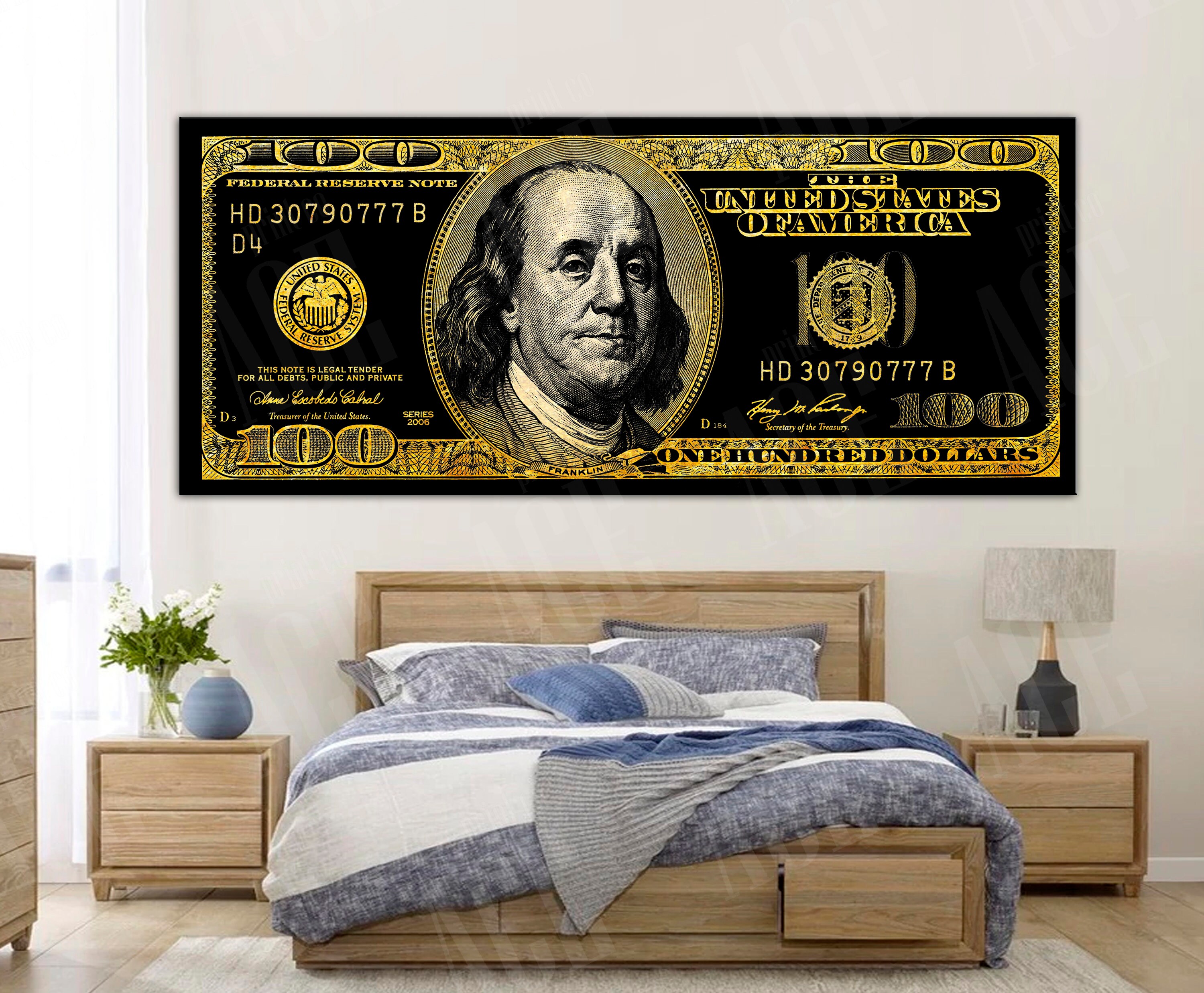 Motivational Money Art Print, Dollars Canvas - Etsy