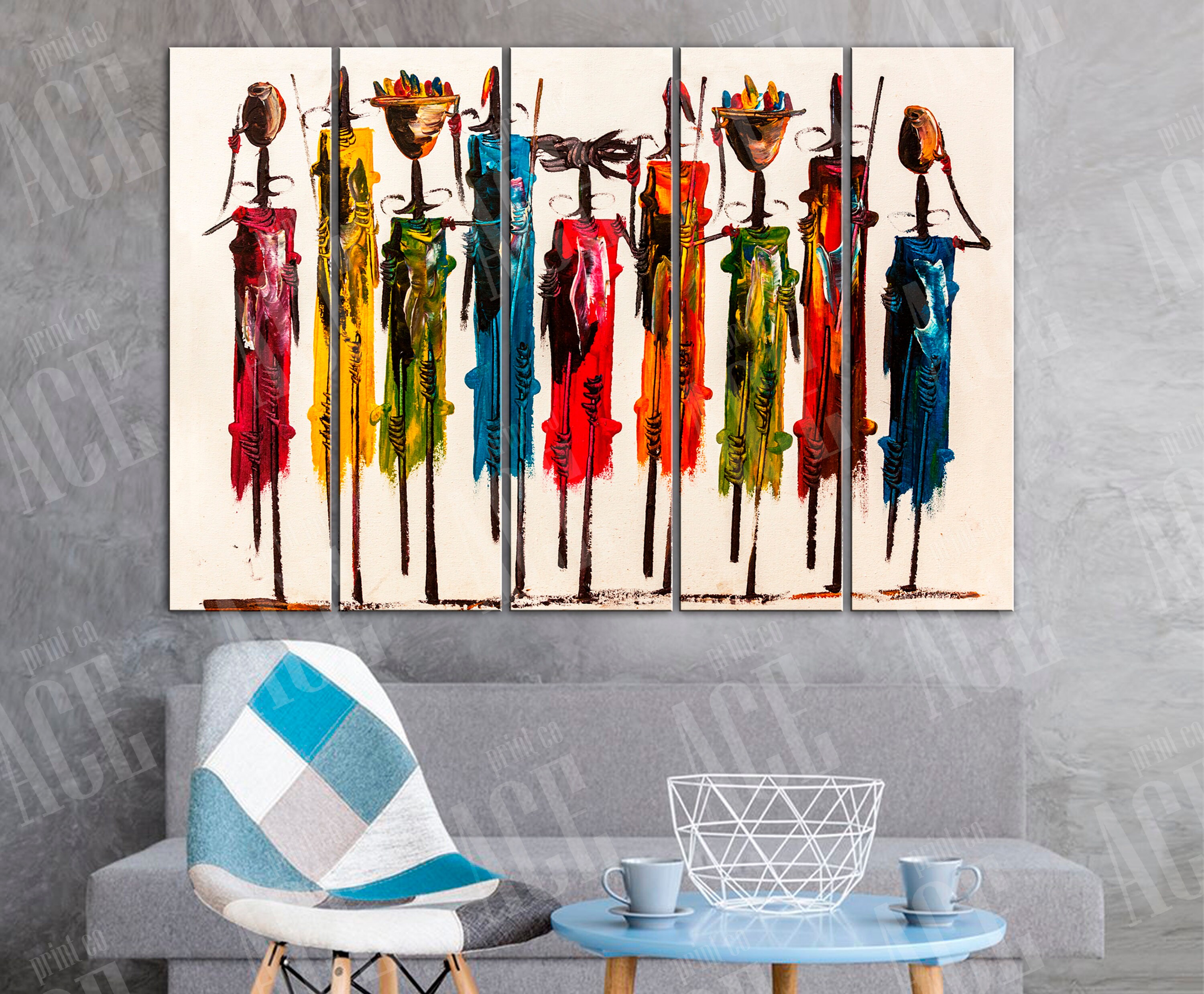 Masai Canvas Print Abstract African Wall Art Abstract - Etsy