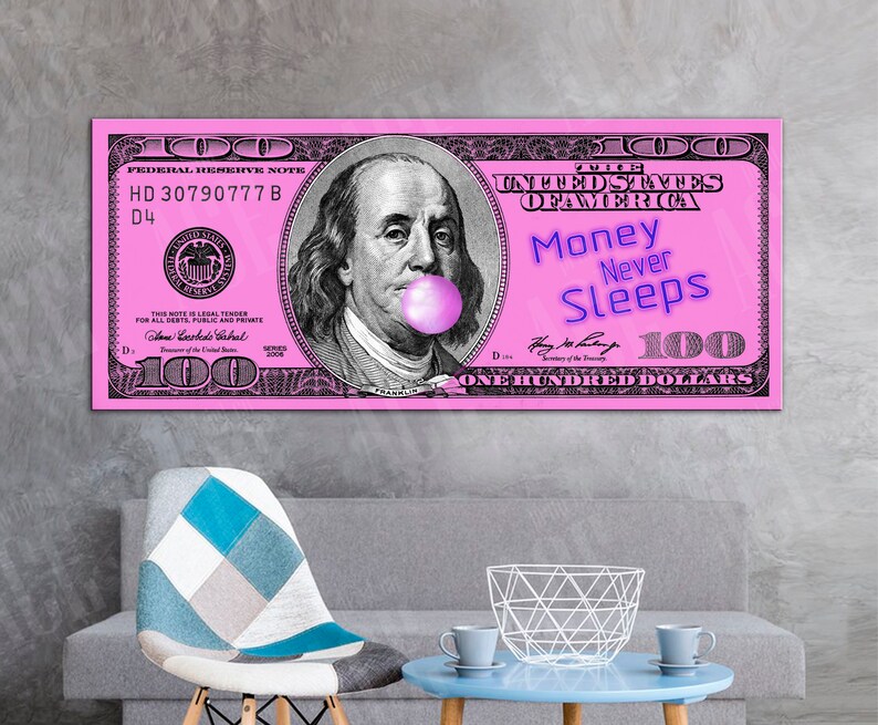 Motivational Money Art Print Dollars Canvas - Etsy