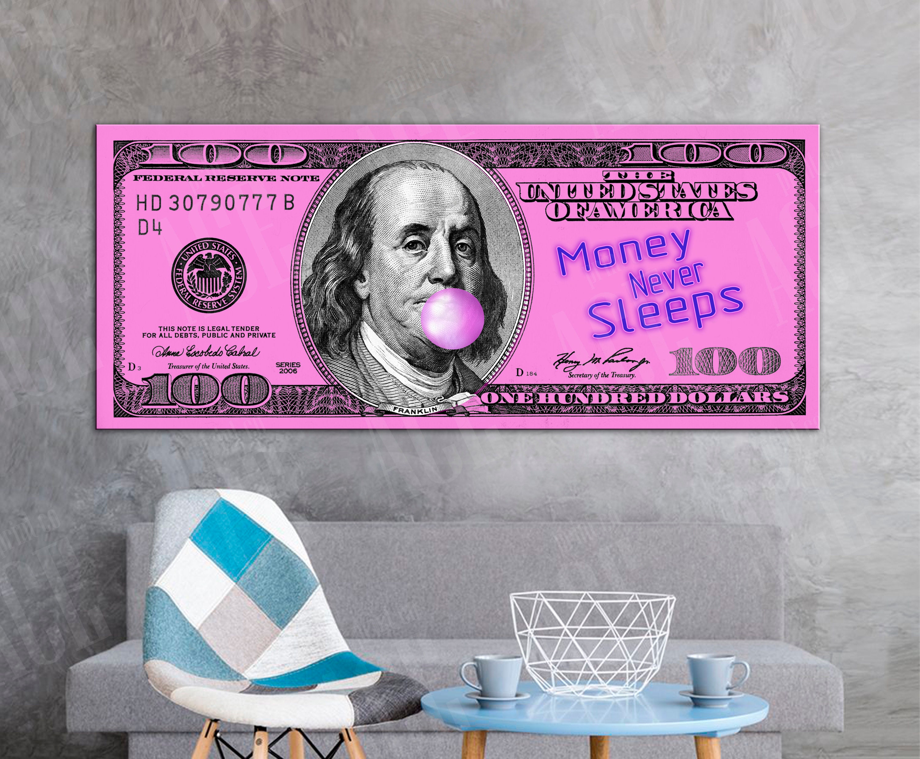 Motivational Money Art Print, Dollars Canvas - Etsy