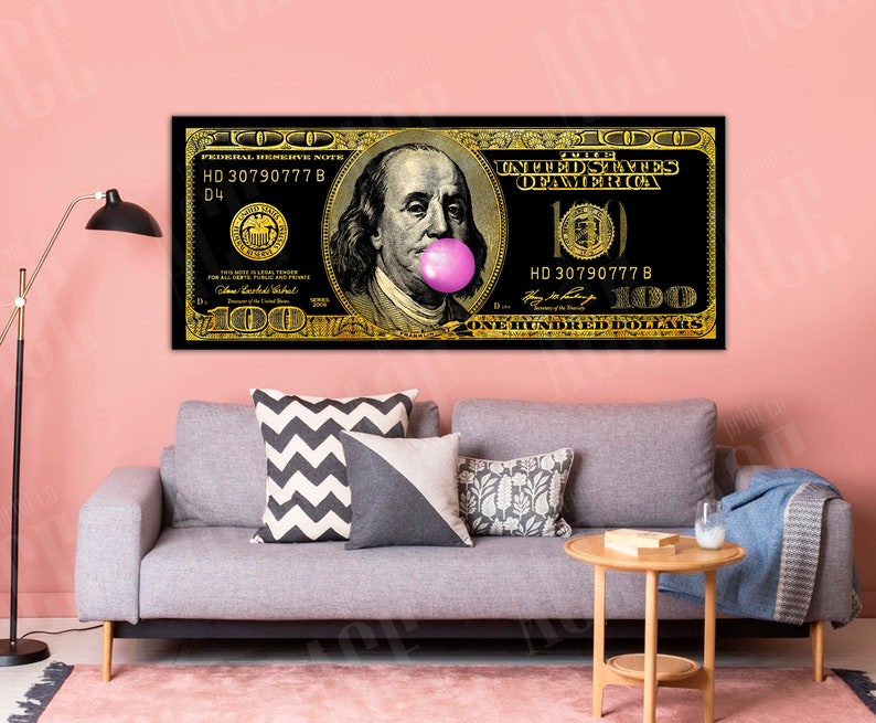 Motivational Money Art Print Dollars Canvas | Etsy