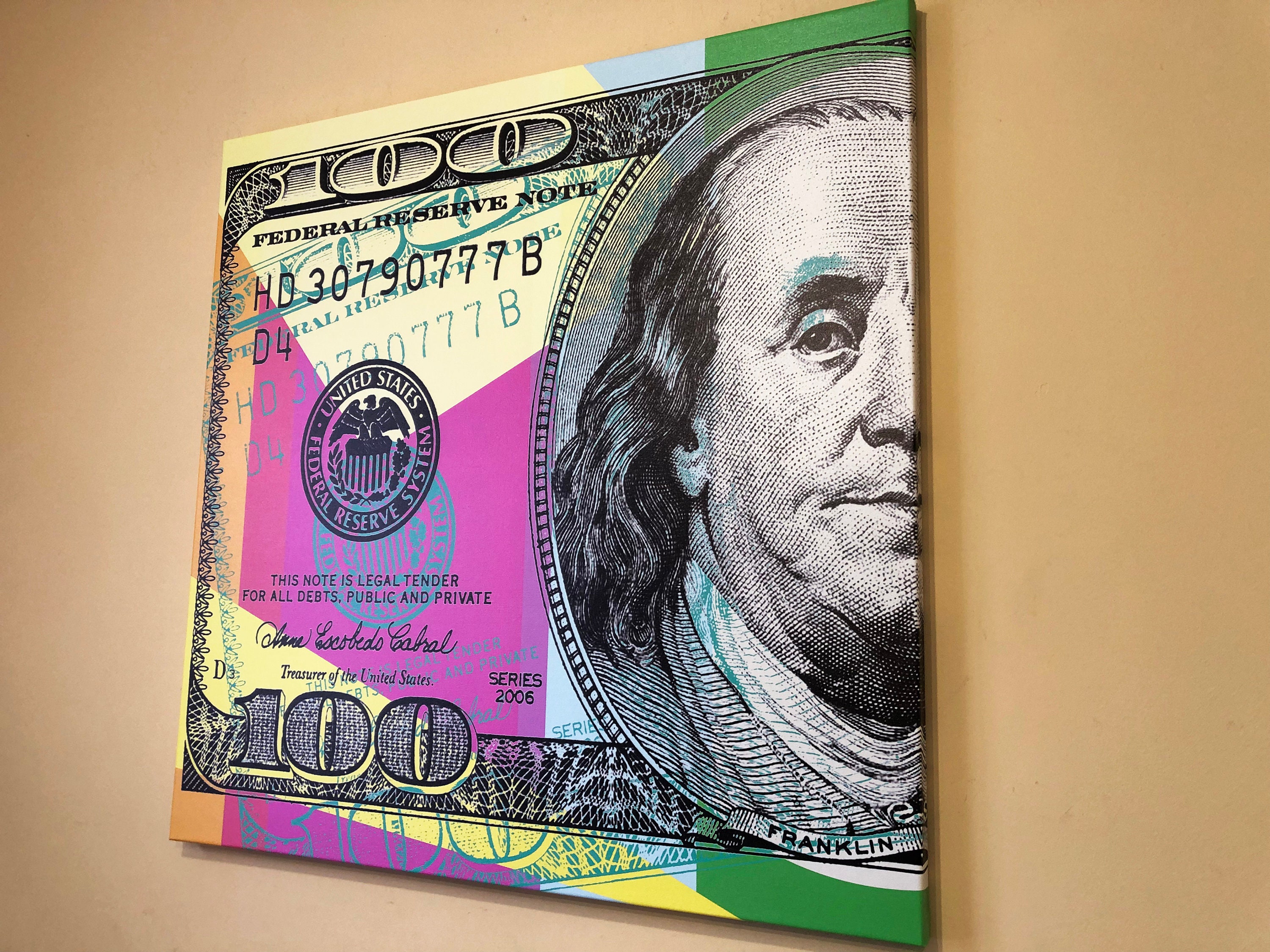 Motivational Money Art Print Dollars Canvas - Etsy