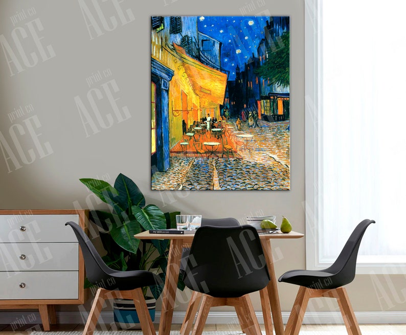 Vincent Van Gogh Reproduction Print, Cafe Terrace at Night Canvas - Etsy