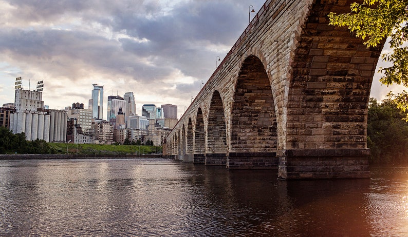 Minneapolis Stone Arch Bridge Print, Photography Art Print, Digital ...