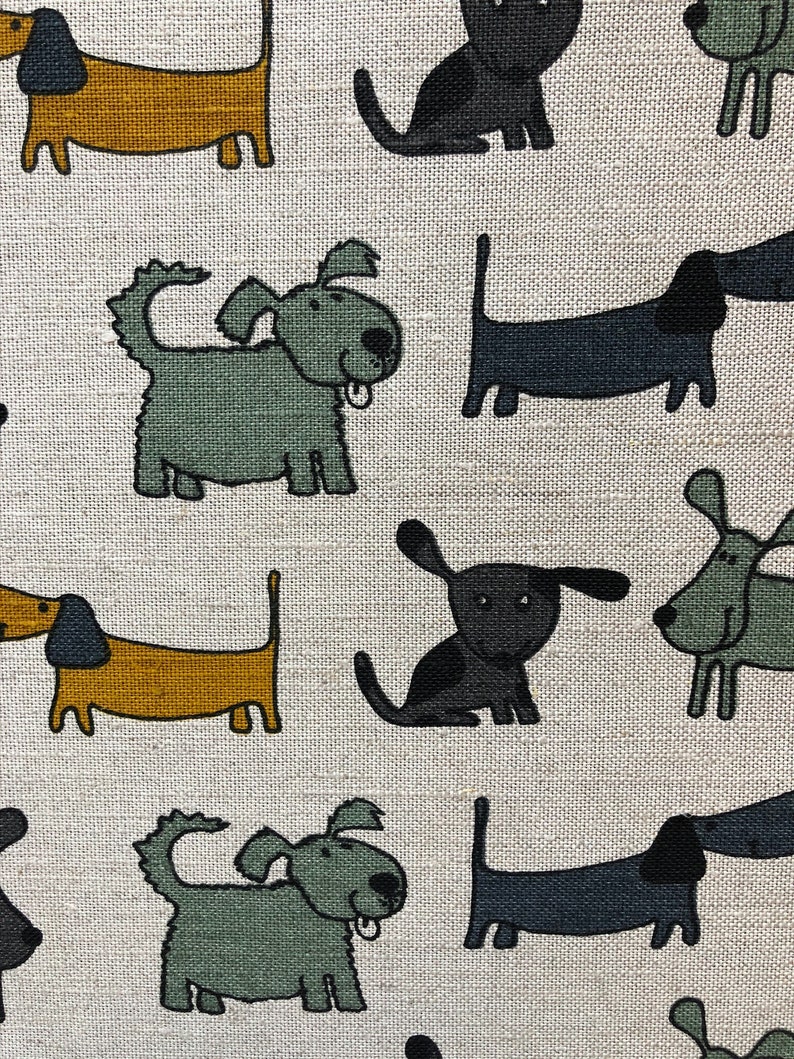 Linen Tablecloth-tablecloth-table Linens-dog Pattern Print Tablecloth ...