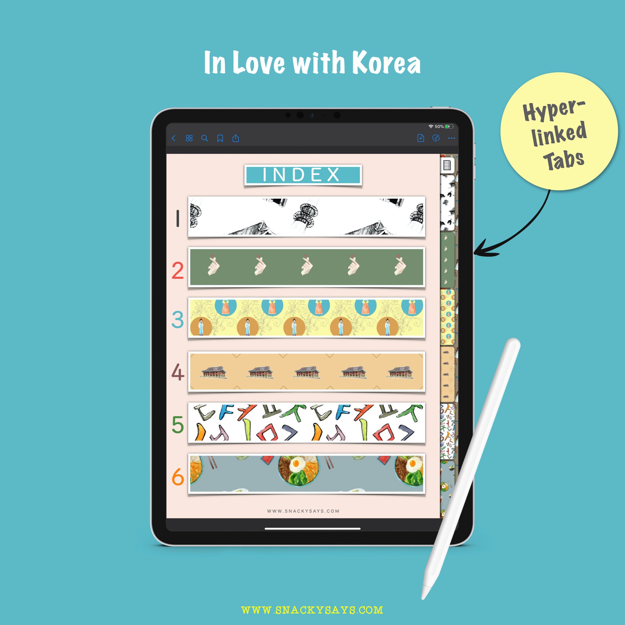 In Love With Korea Digital Notebook, Good Notes, Noteshelf, Ipad, Hyper ...