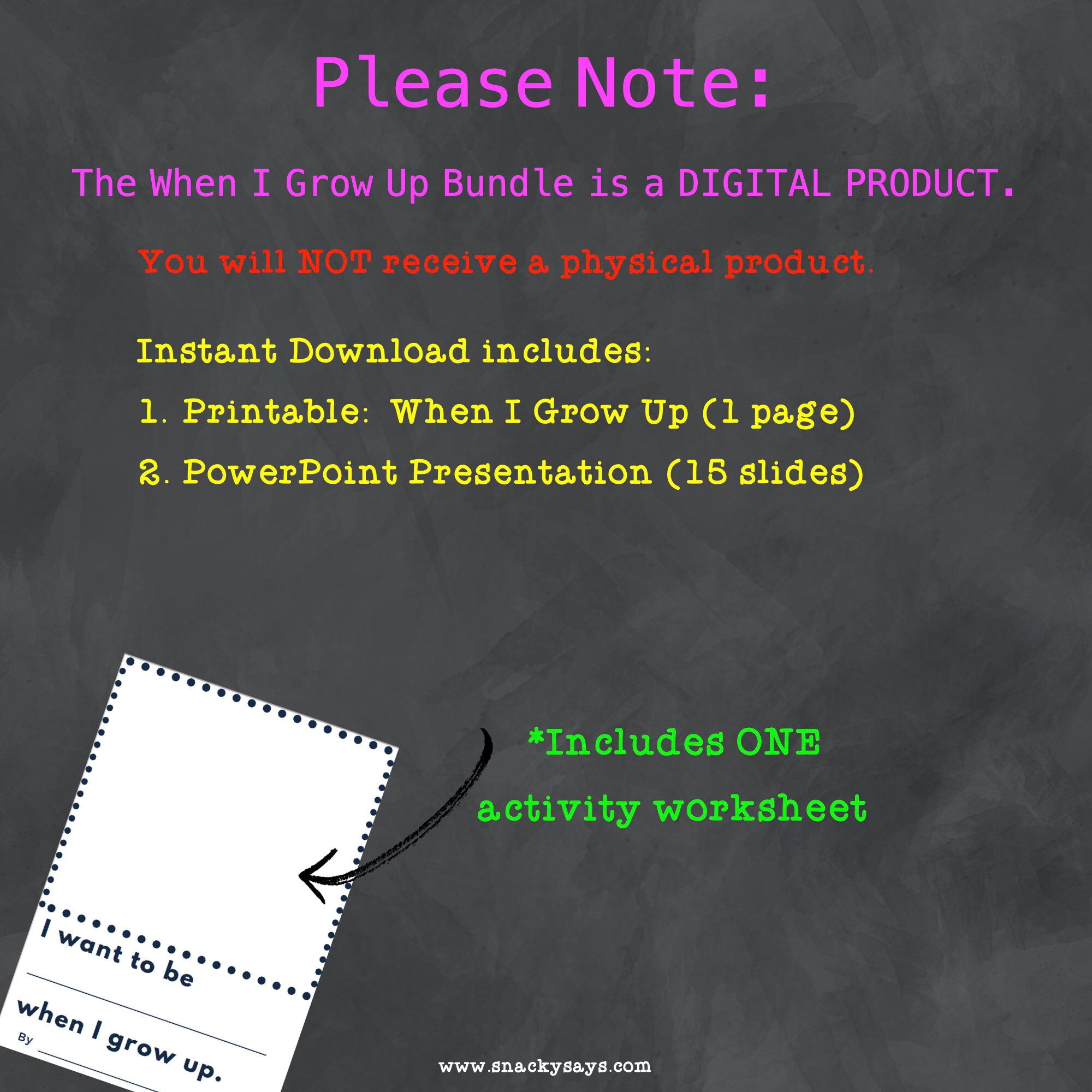 When I Grow up Printable & Companion Powerpoint Presentation - Etsy