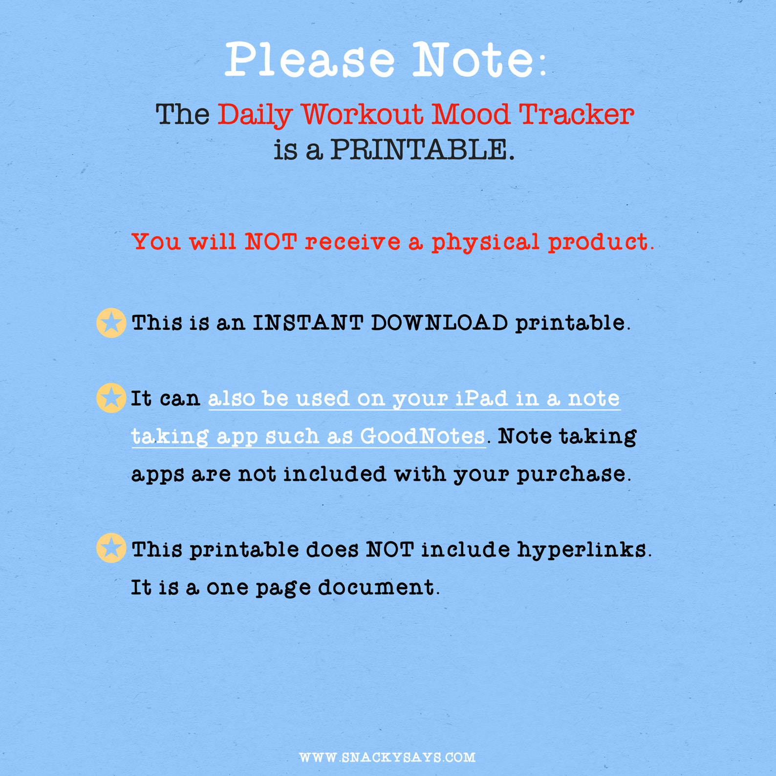 Daily Workout Mood Tracker Printable, Digital Planner, Goodnotes, Ipad ...