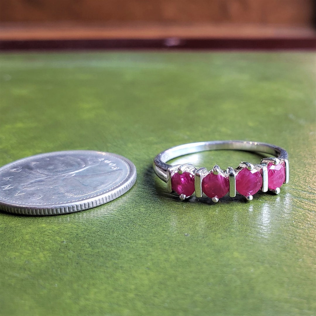 Vintage Silver and Ruby Band. Anniversary Ring. Wedding Ring ...