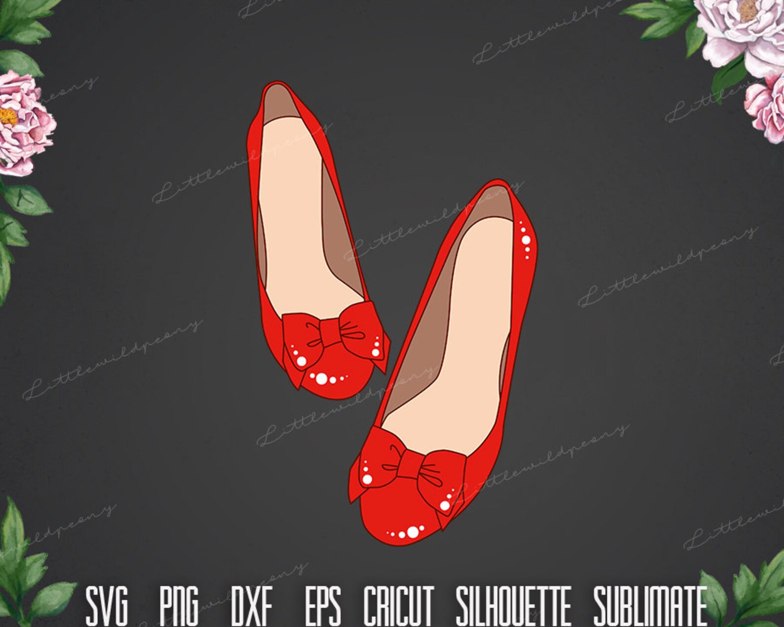 Ruby Red Slippers Svg Dorothy shoes Png Wizard of Oz design | Etsy