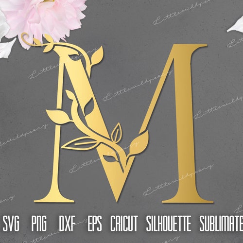 M Monogram Split Alphabet Letter Split Monogram Cut File | Etsy