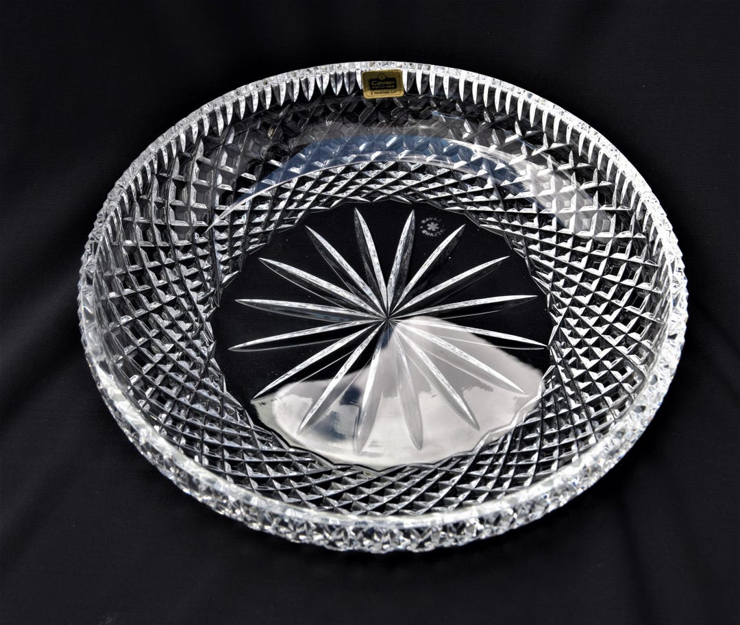 FREE SHIPPING FRUIT Plate in Cut Crystal Cavan Irish Crystal Vintage ...