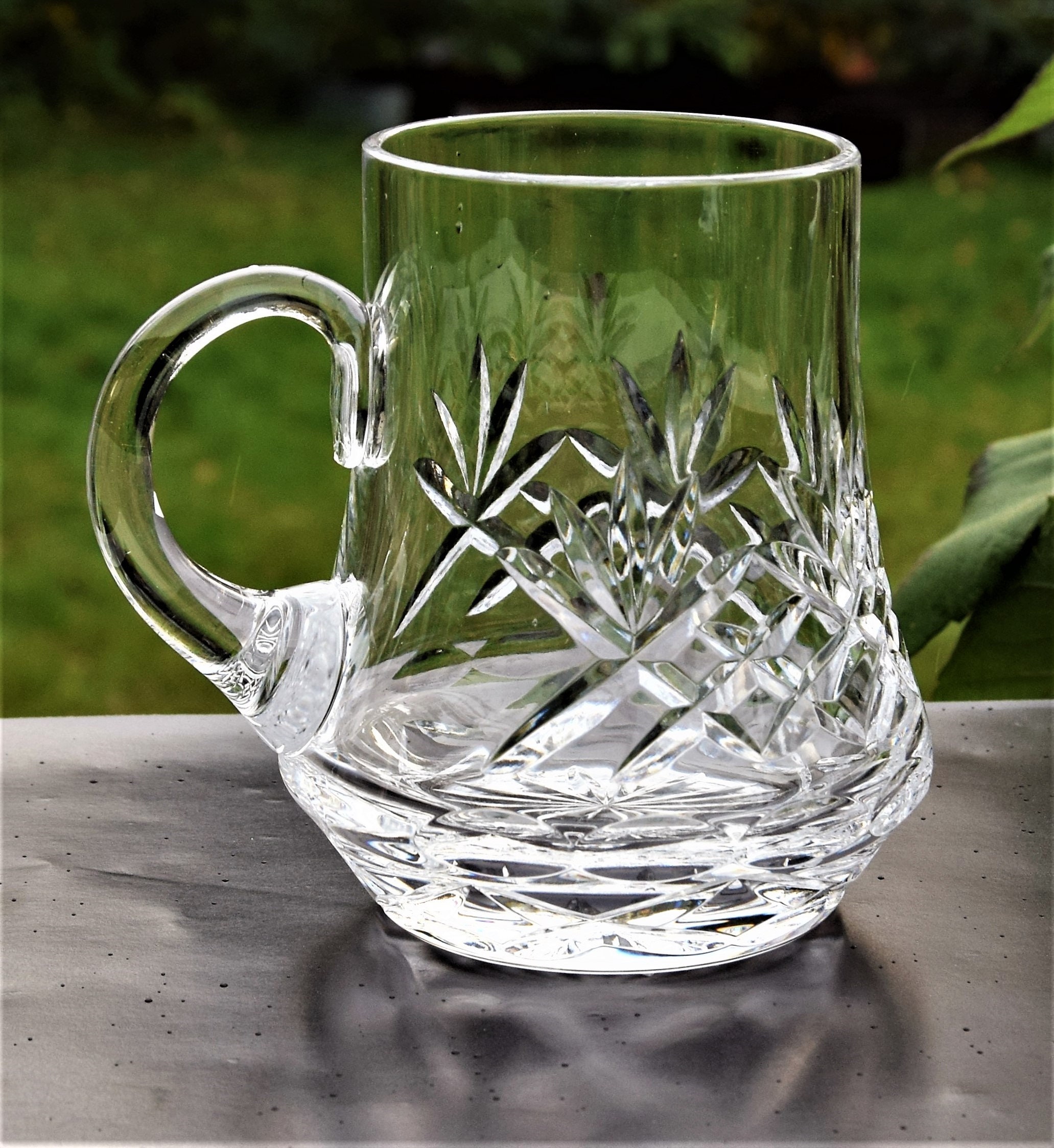 CUT CRYSTAL TANKARD 1/2 Pint Handmade Cavan Irish Crystal Vintage ...