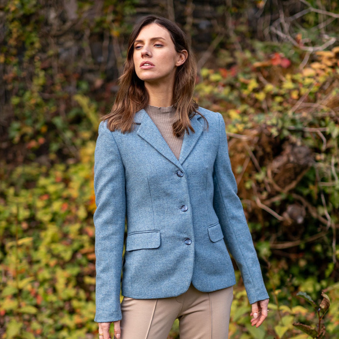 Dusty Blue Orla Donegal Tweed Jacket - Etsy