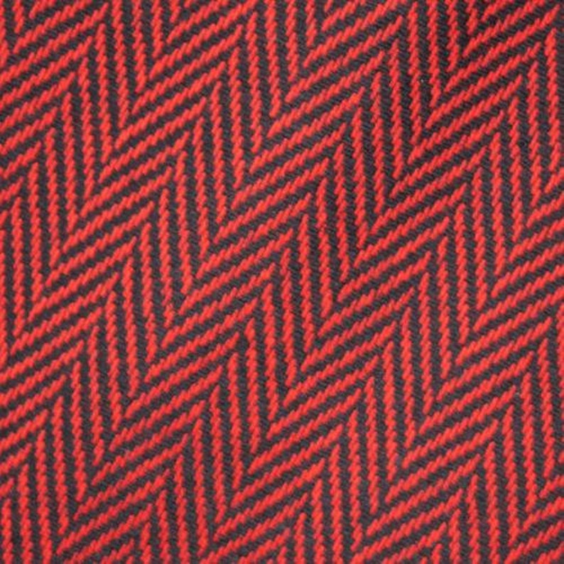 Red & Black Herringbone Donegal Tweed Fabric Sample | Etsy