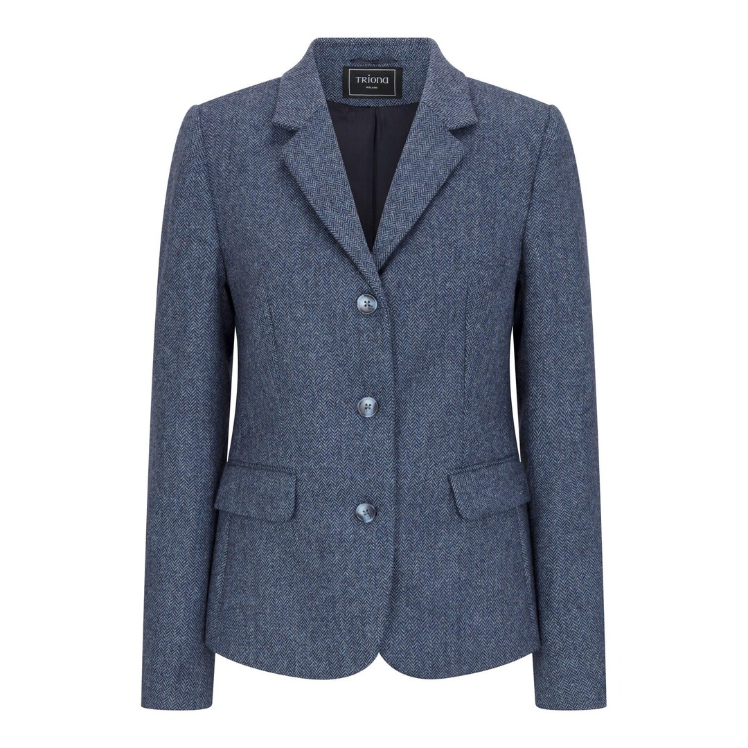Blue Herringbone Orla Donegal Tweed Jacket - Etsy