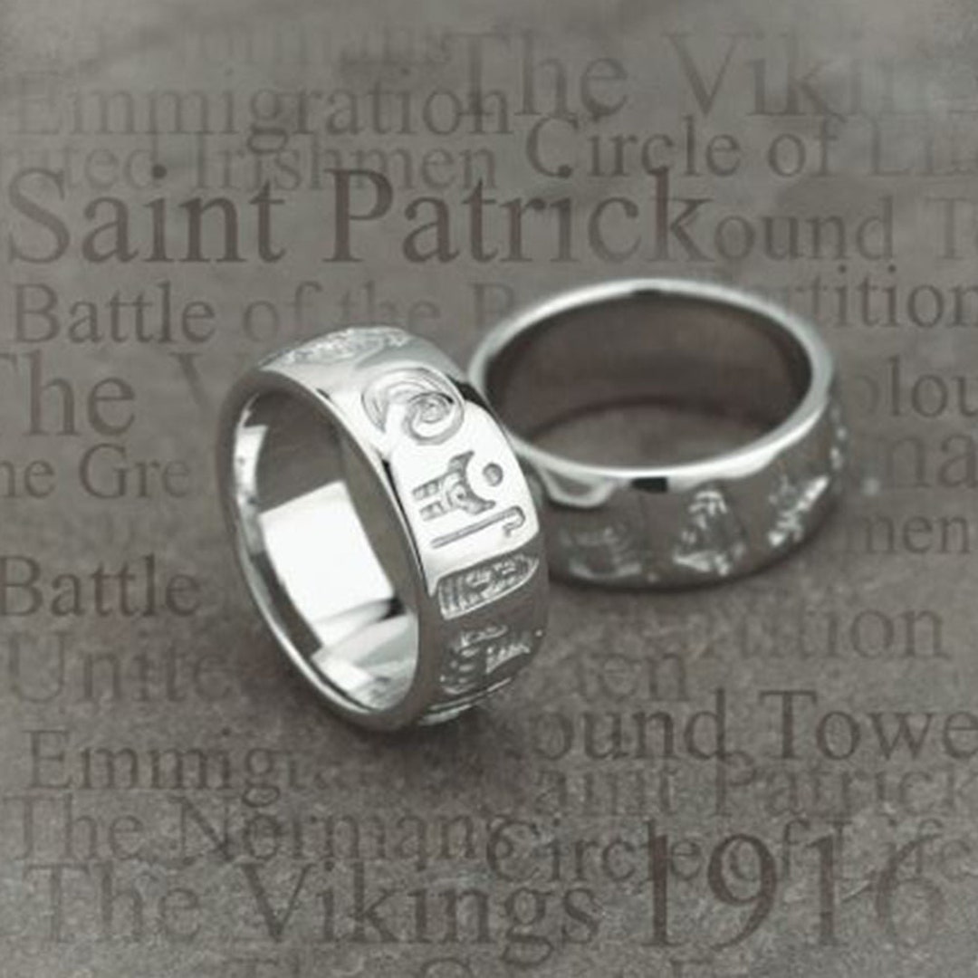 Sterling Silver History of Ireland Ring - Etsy