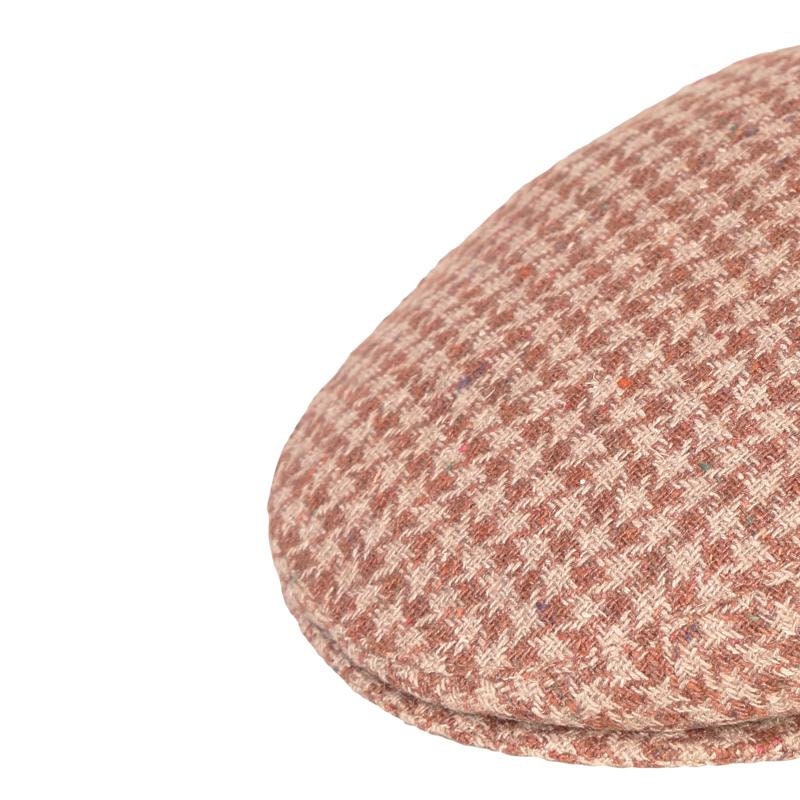 Unisex Brown Houndstooth Tweed Flat Cap With Ear Flaps Irish - Etsy