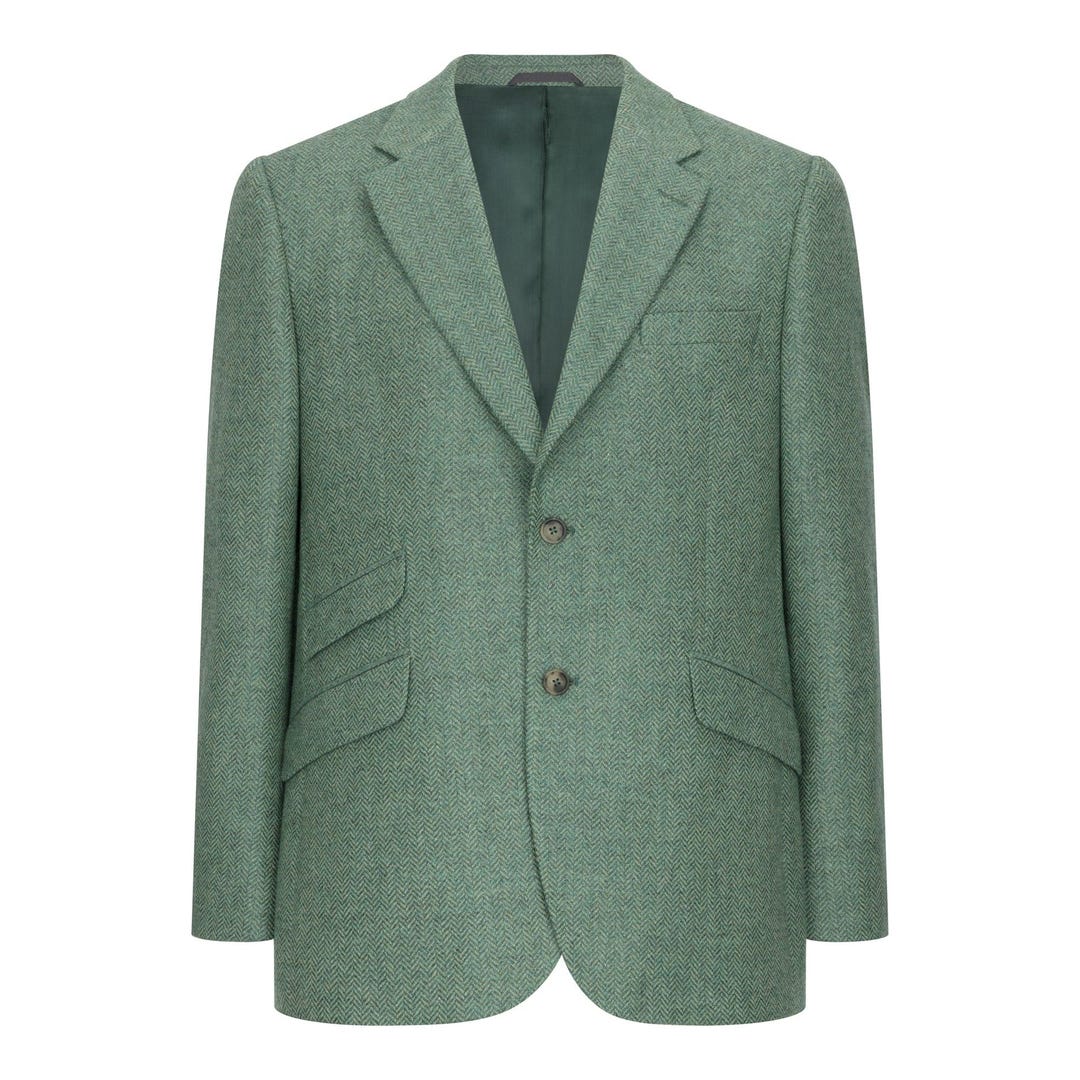 Light Green Herringbone James Classic Gents Tweed Jacket - Etsy