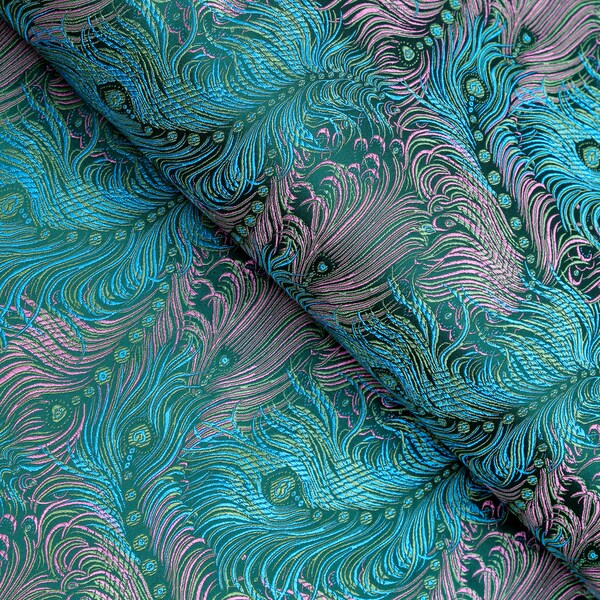 Peacock Fabric - Etsy