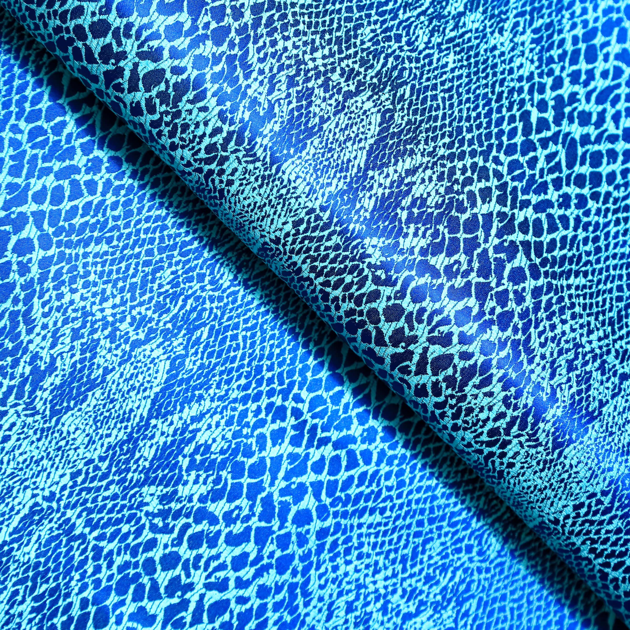 Blue Animal Skin Print Brocade Fabric. Jacquard Fabric by the - Etsy