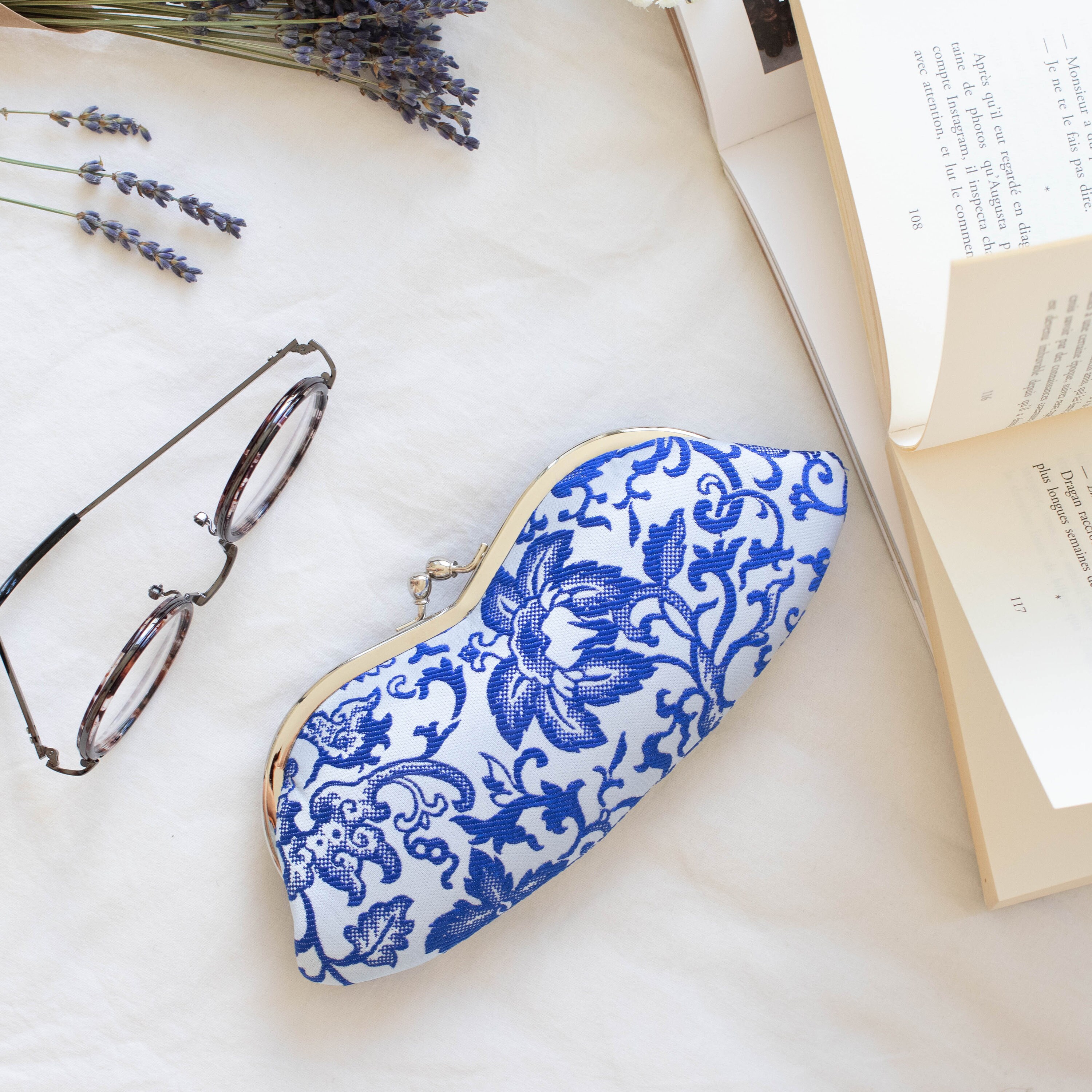 Brocade Fabric Satin Tapestry 27 Inches Wide Blue White | Etsy