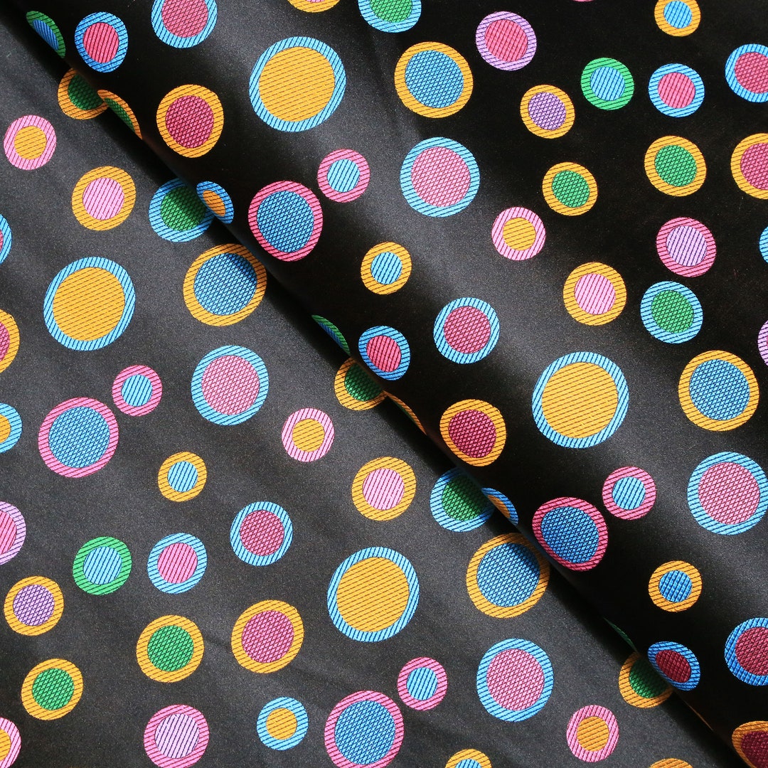 Black Polka Dots Brocade Fabric. Jacquard Fabric, Fabric by the Yard ...