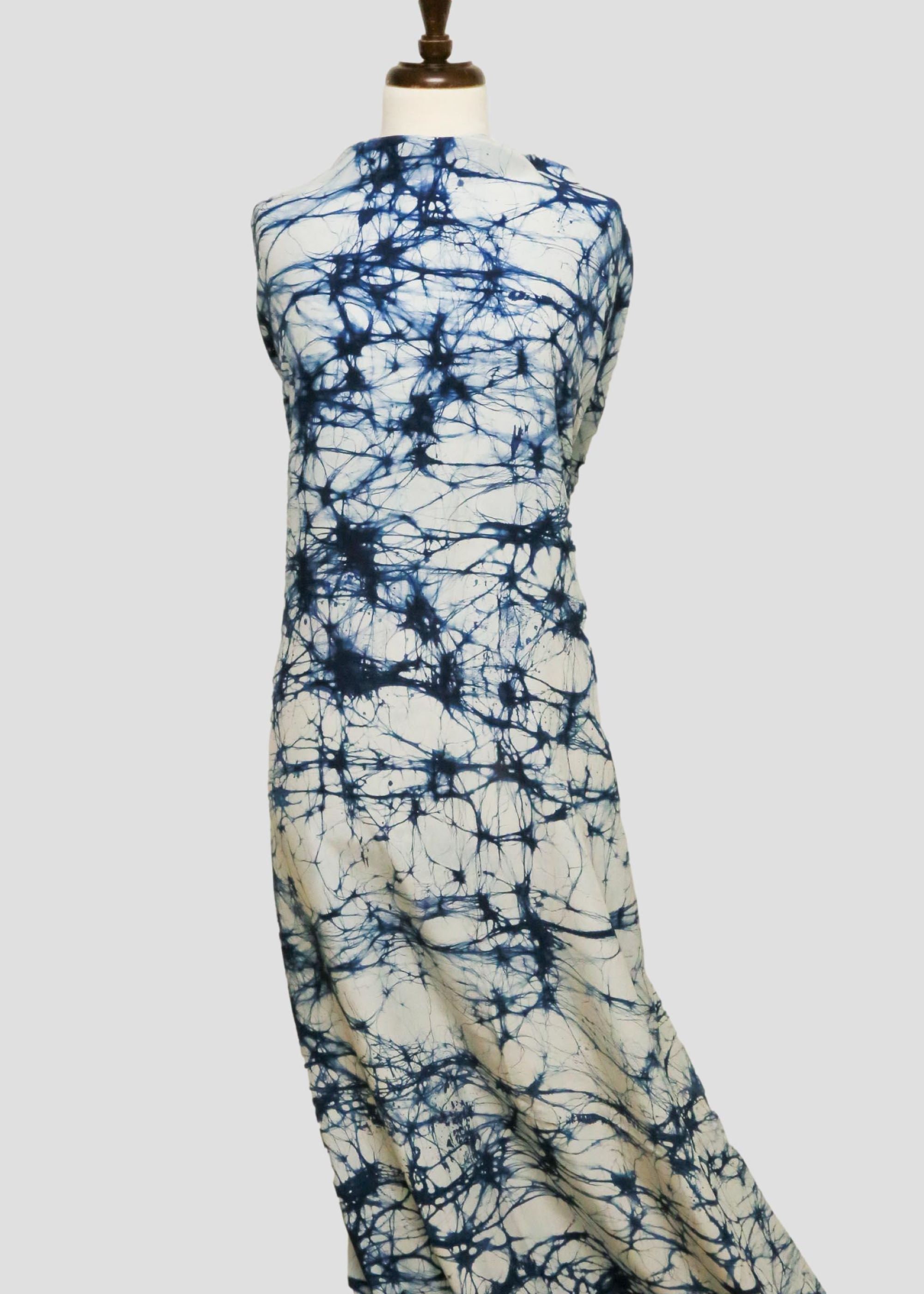 Blue & White, Printed Batik Pattern, Semitransparent Fine Cotton ...