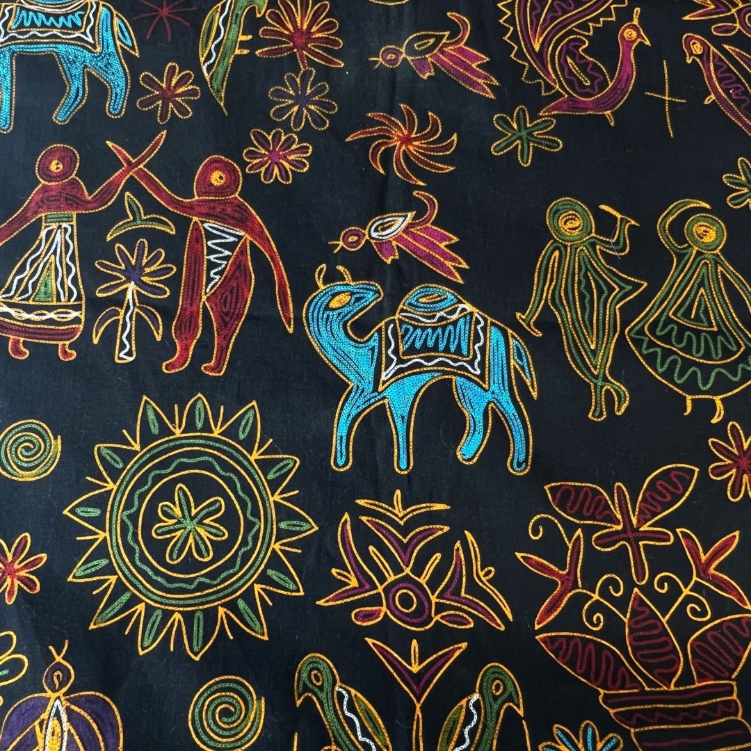 Exotic Prints Cotton & Linen Blend Fabric, 55" Wide, Fabric by the Yard ...