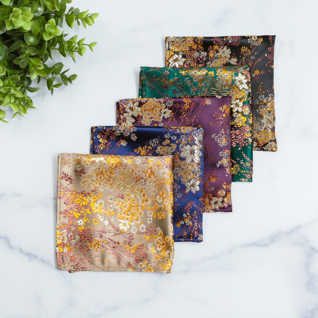 Small Floral Brocade Men's Pocket Square, for Weddings, Formal Events ...
