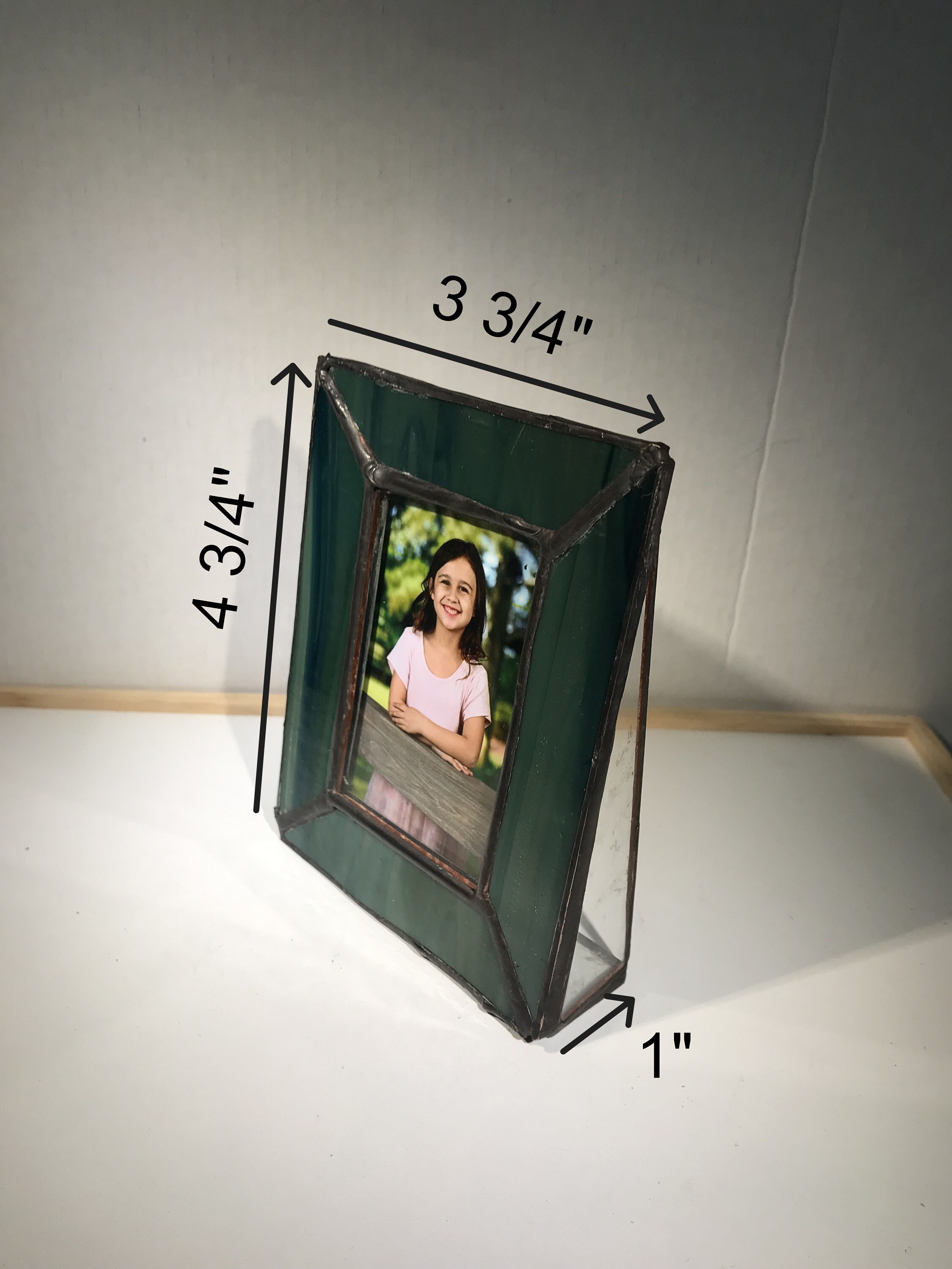 Stained Glass Green Desktop Frame for a 2x3 wallet Photo. - Etsy