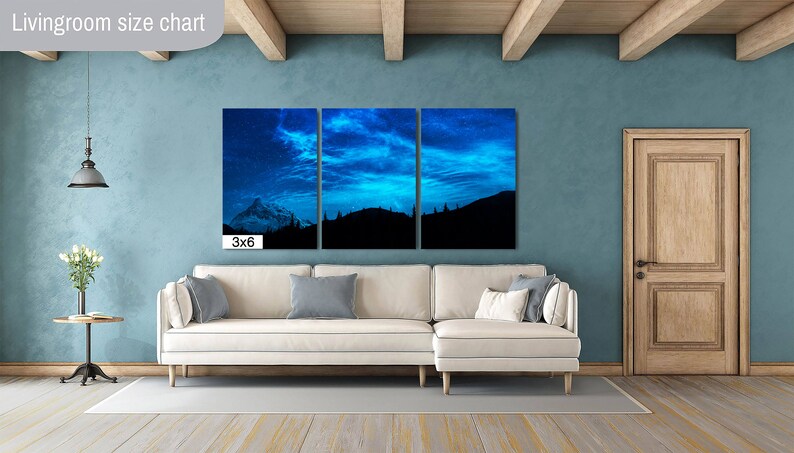 Milky Way Print - Night Sky Stars Canvas - Nightscape Over Mountains ...